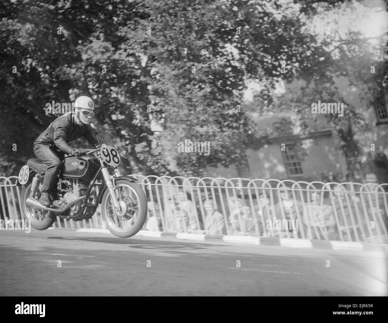 1952 Isle of Man Grand Prix 10th September 1952 R McIntyre takes a jump ...