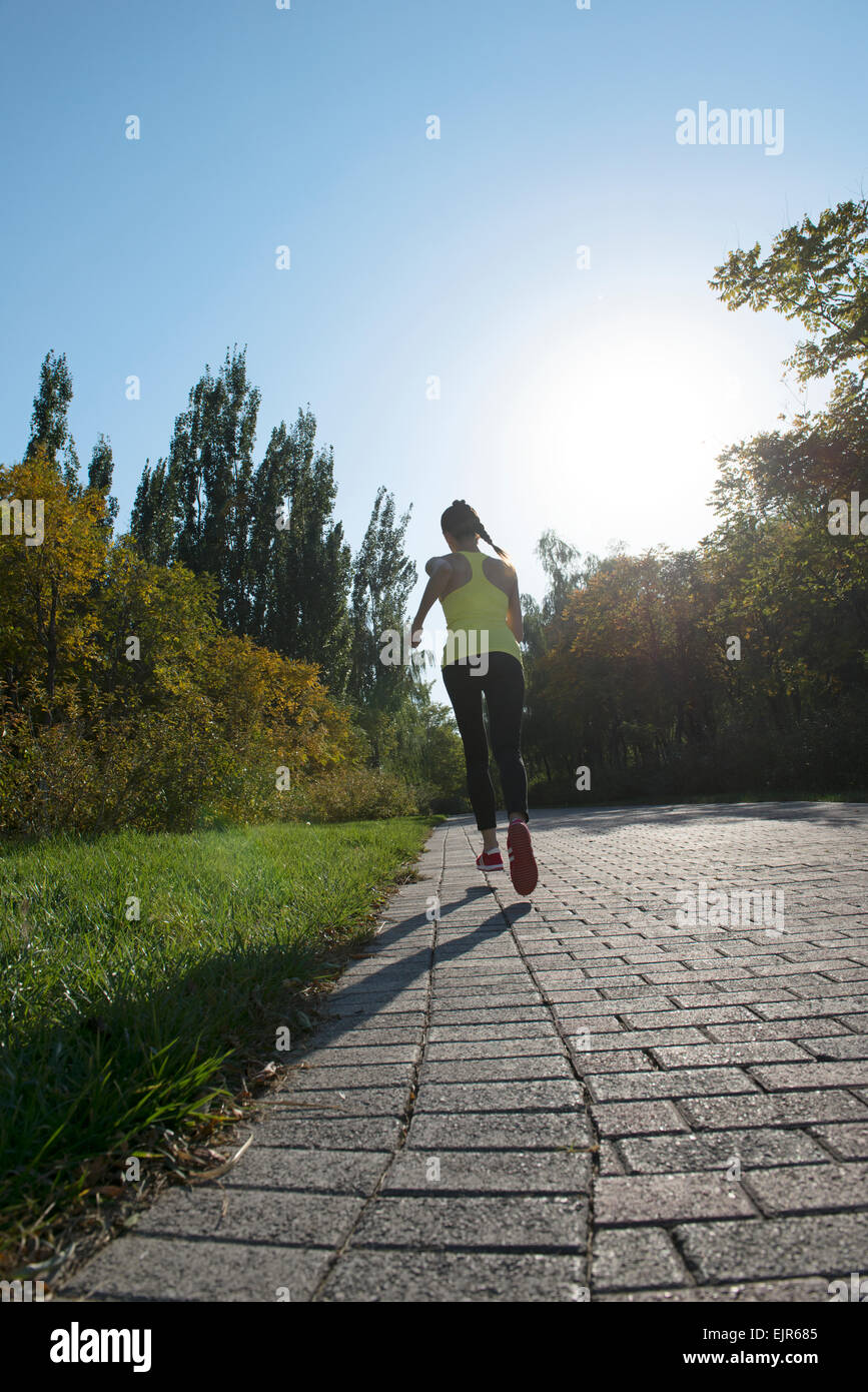 Woman jogging low angle hi-res stock photography and images - Alamy