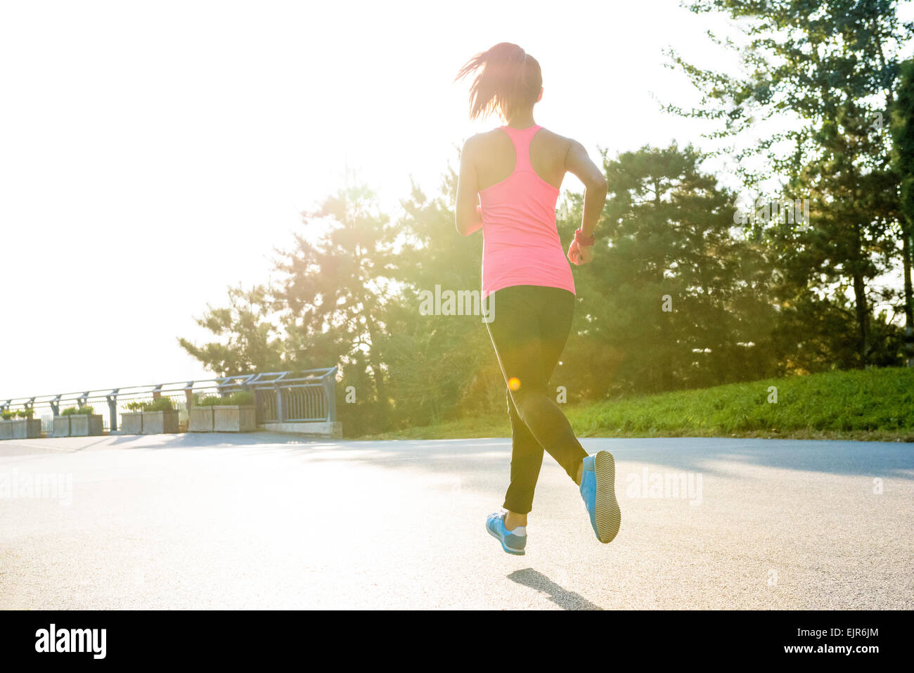 Exercise jogging determination bridge hi-res stock photography and ...