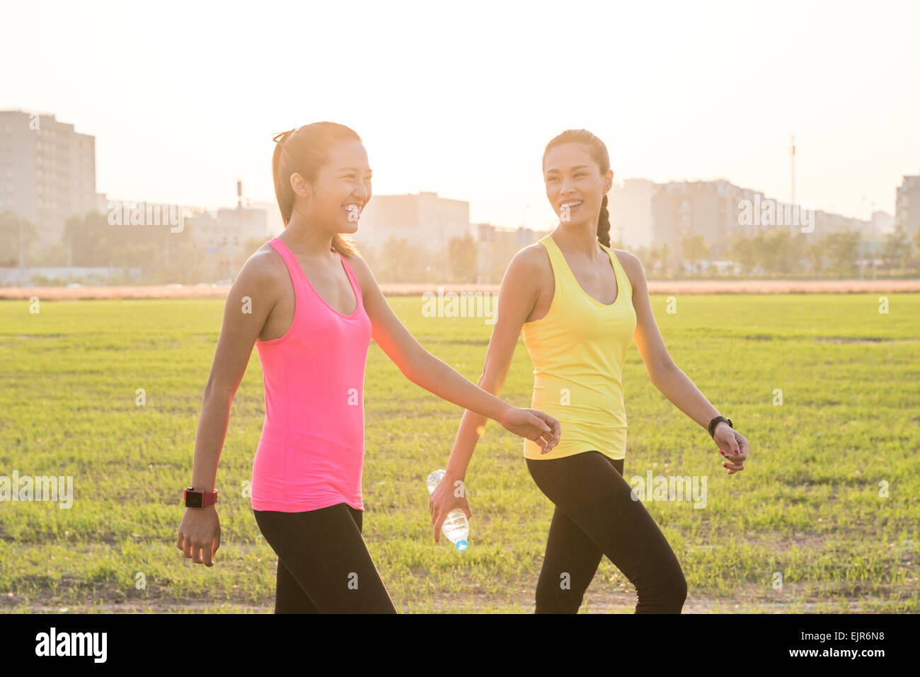 Girlfriends exercising together Stock Photo - Alamy