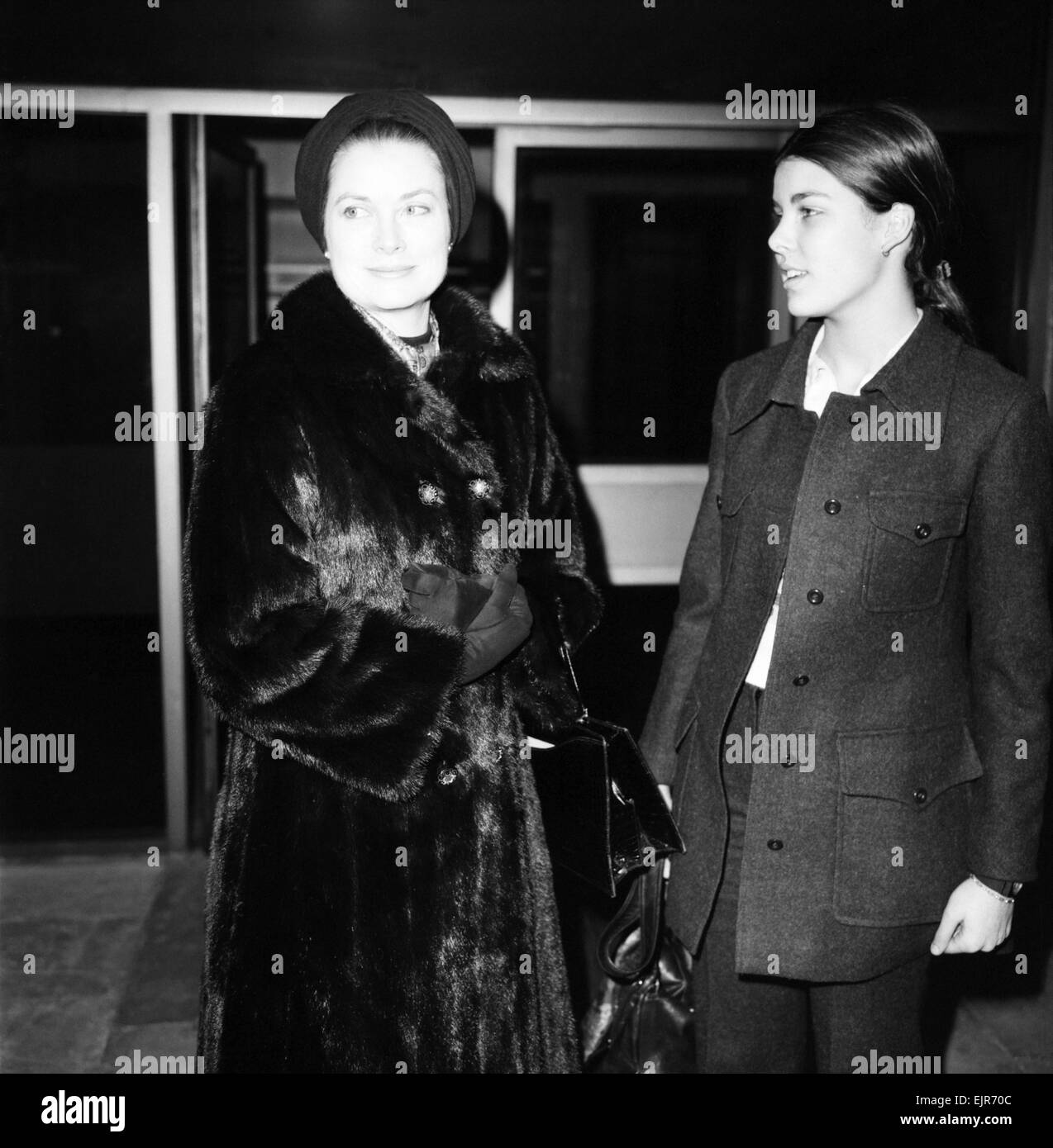 Princess Grace of Monaco and her daughter Princess Caroline arrived at ...