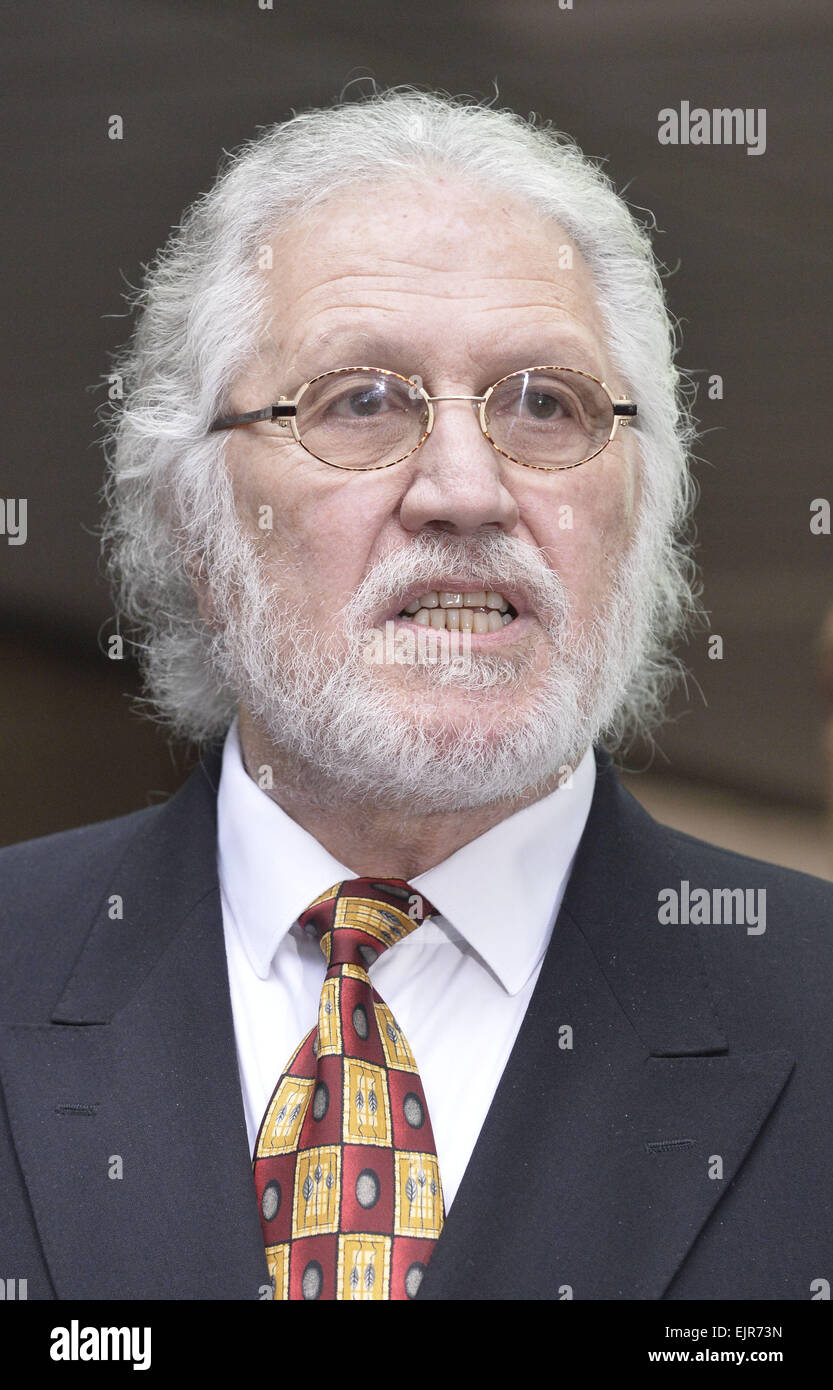 Former Radio 1 DJ Dave Lee Travis gives a statement after sentencing at ...