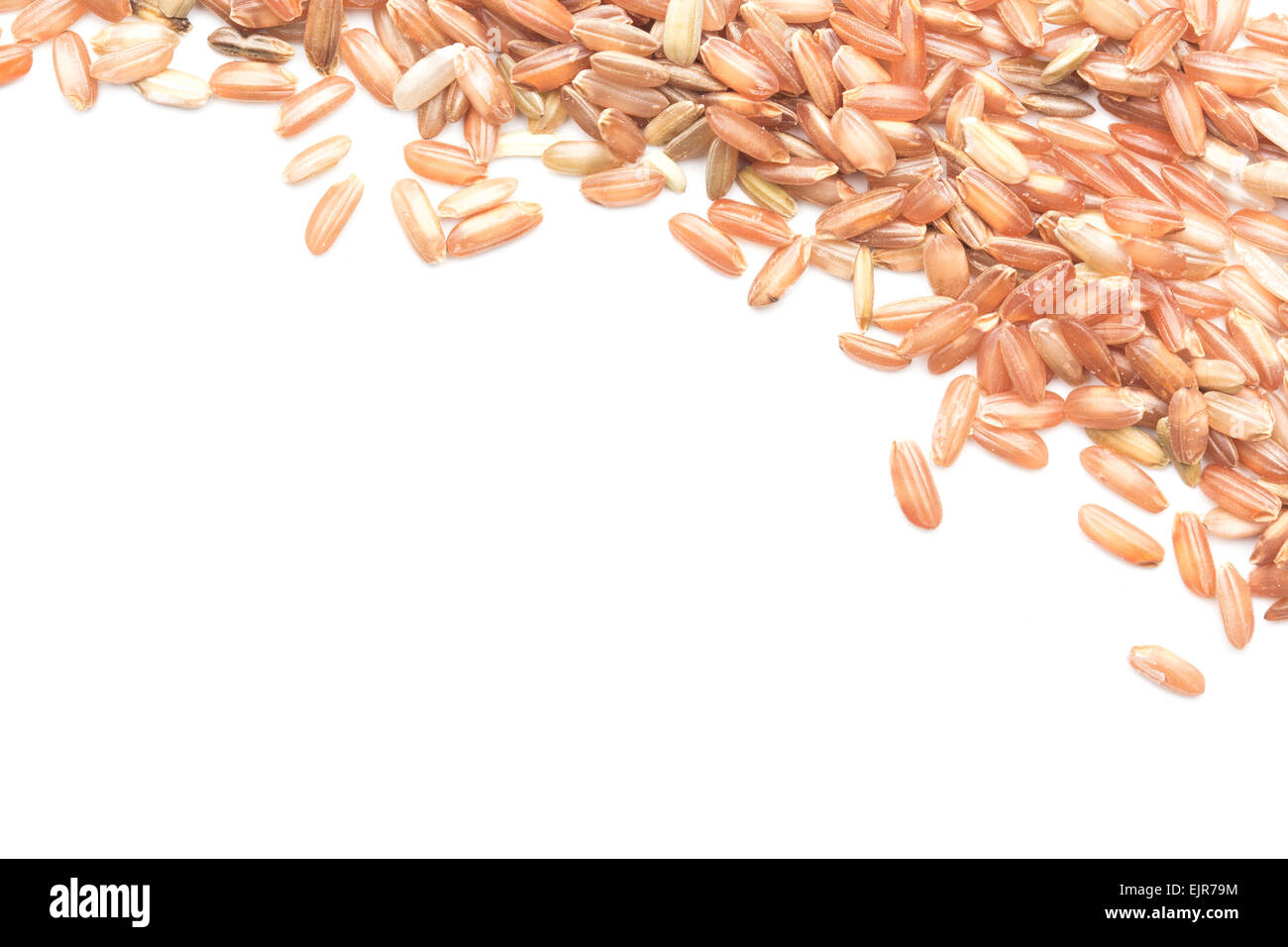 brown rice isolated on white with copy space Stock Photo - Alamy