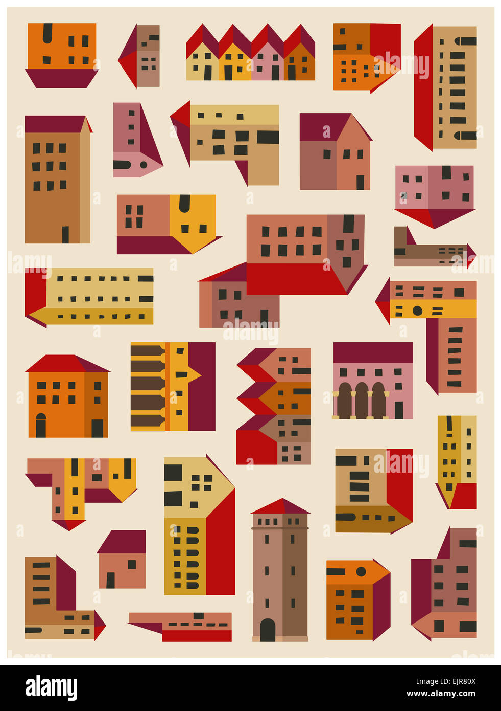 Map with buildings hi-res stock photography and images - Alamy