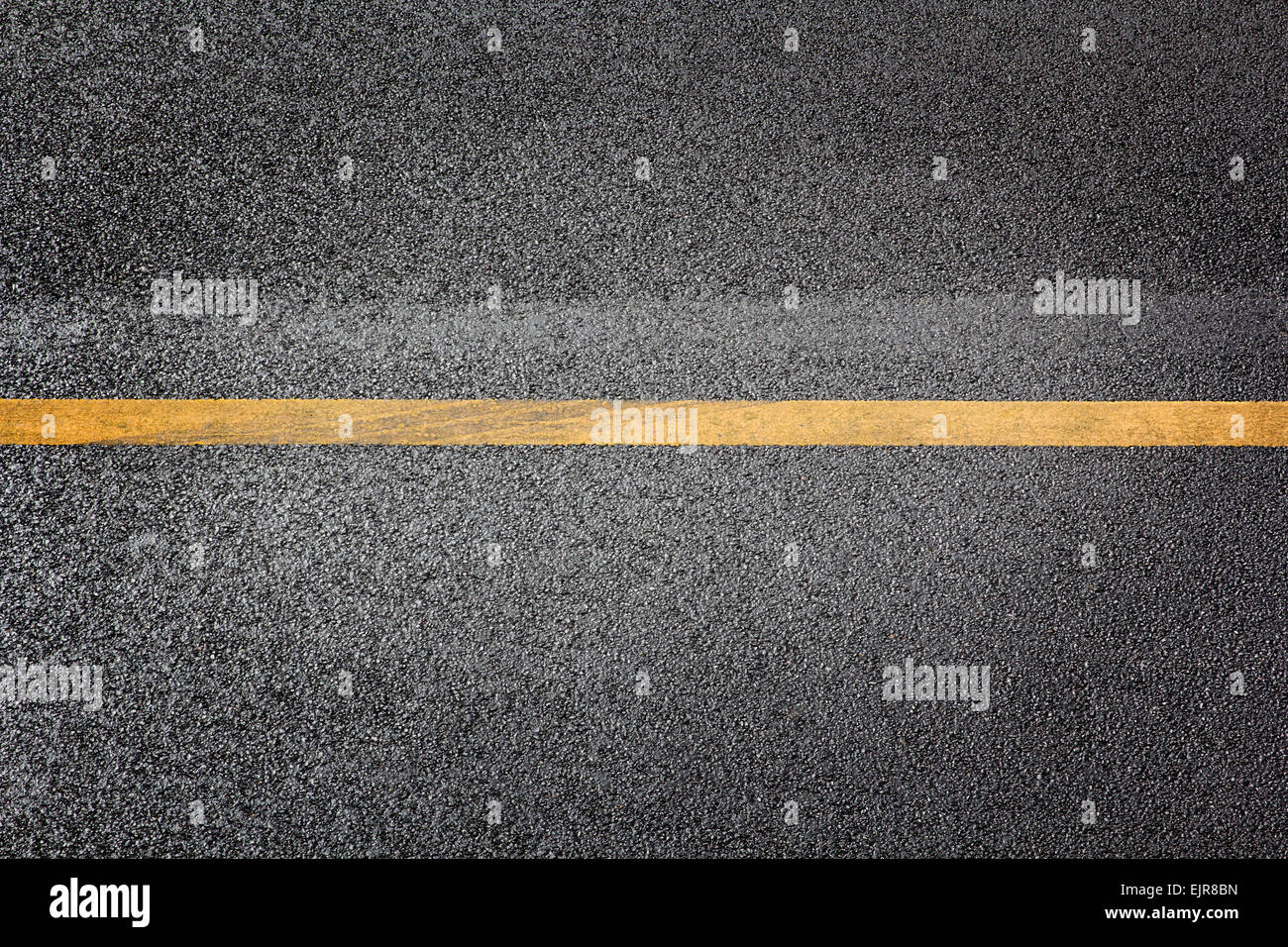top view road highway surface with single yellow line asphalt backdrop ...
