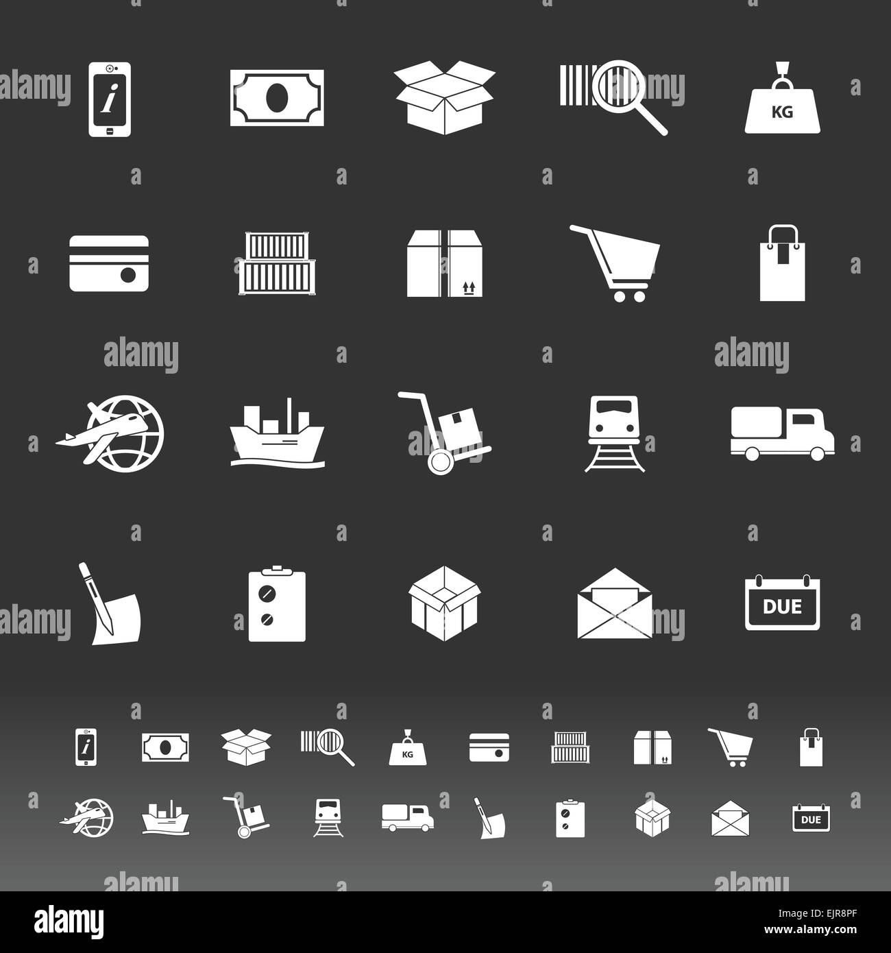 Shipment icons on gray background, stock vector Stock Vector Image ...