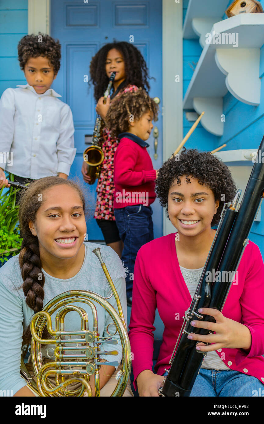 African american children playing instruments hi-res stock photography ...