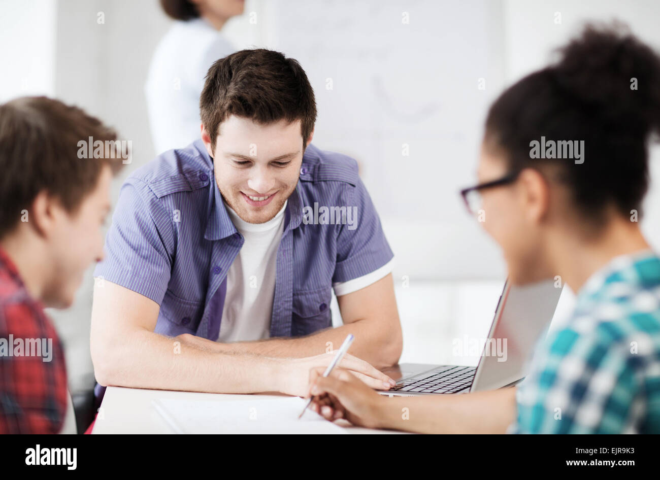 group of students studying at school Stock Photo - Alamy