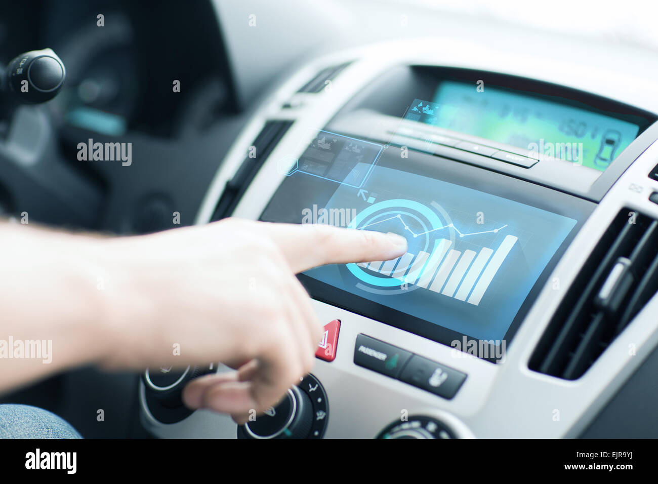 man using car control panel Stock Photo - Alamy