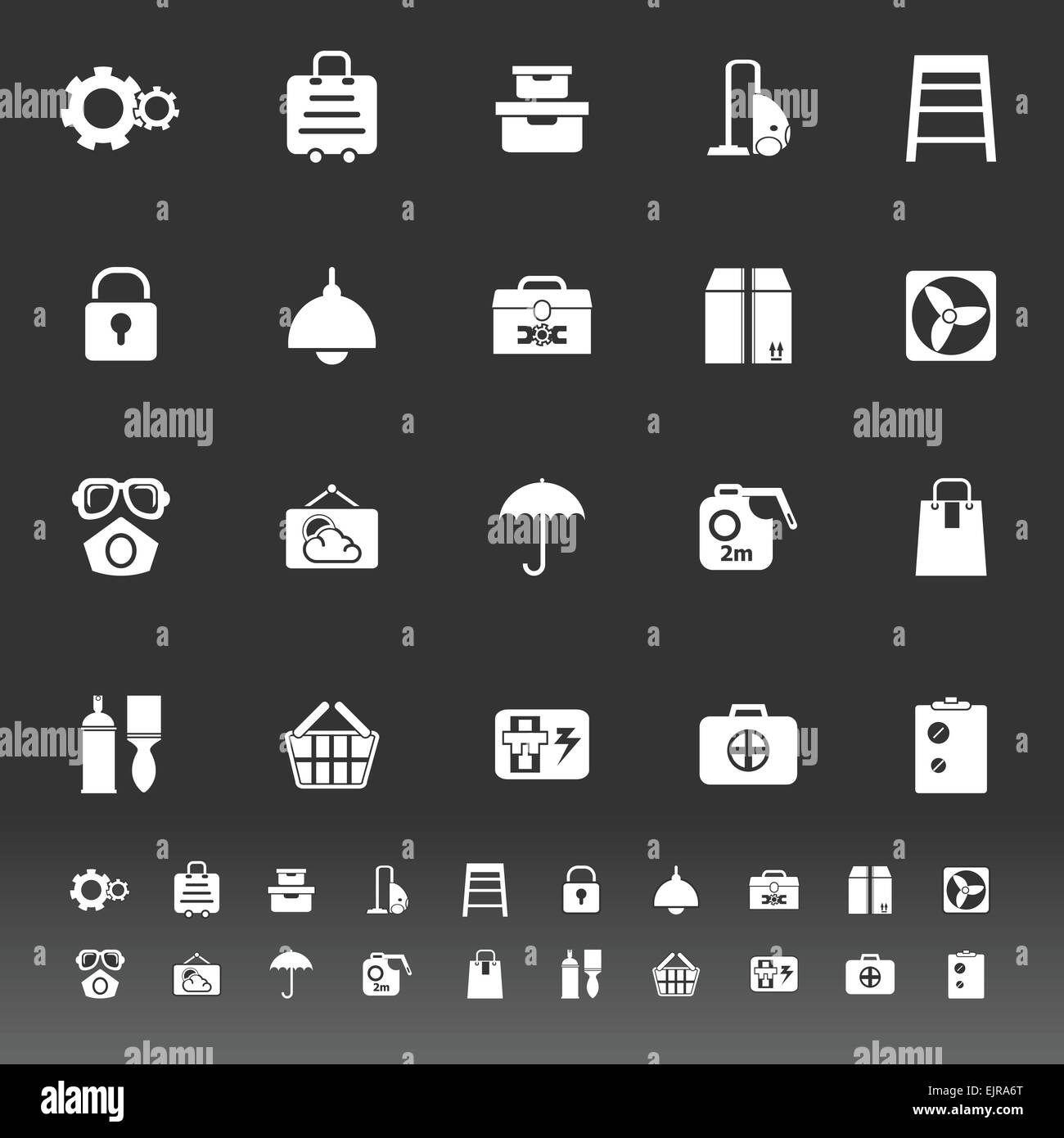 Home storage icons on gray background, stock vector Stock Vector Image ...