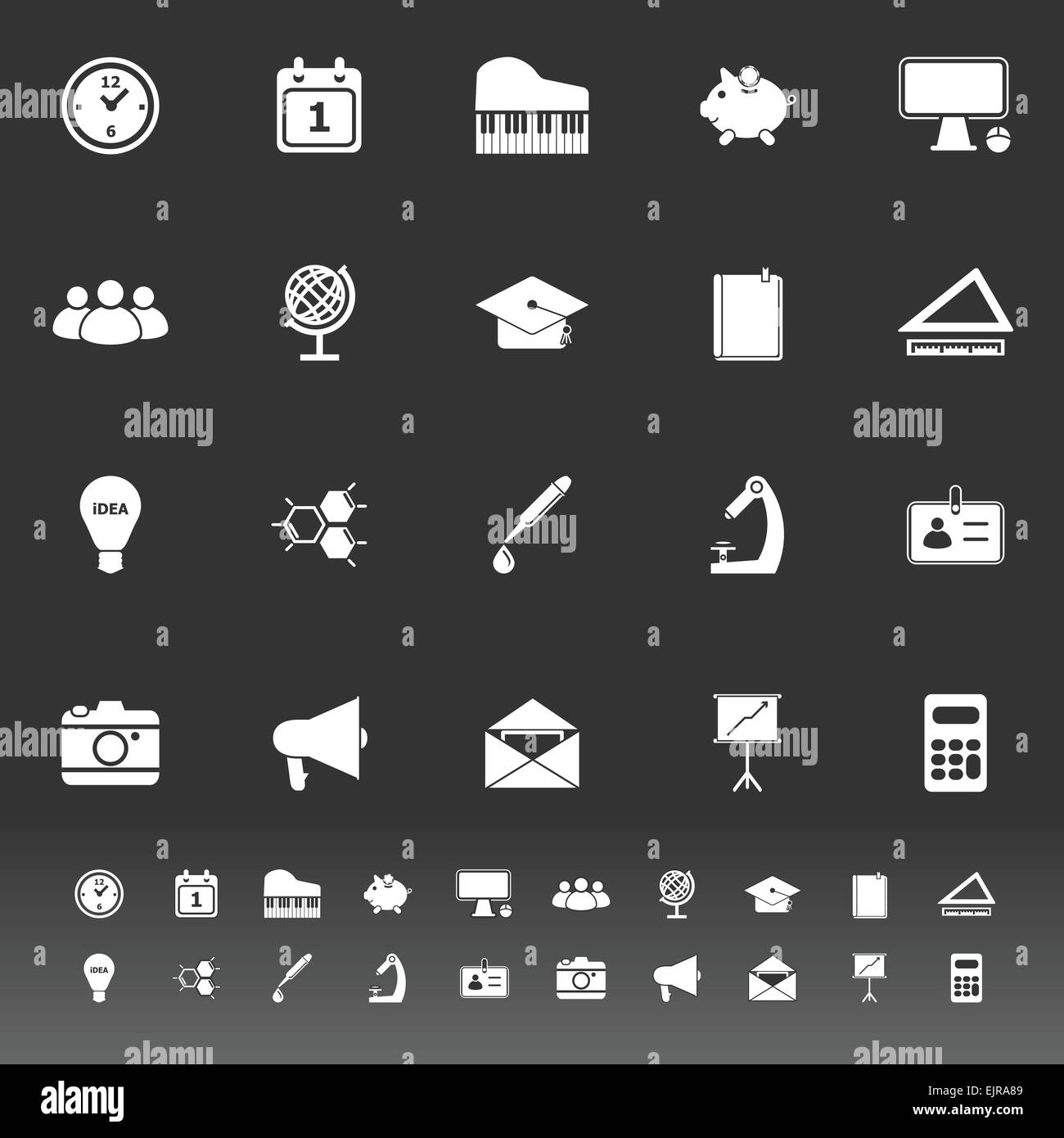 School icons on gray background, stock vector Stock Vector Image & Art ...