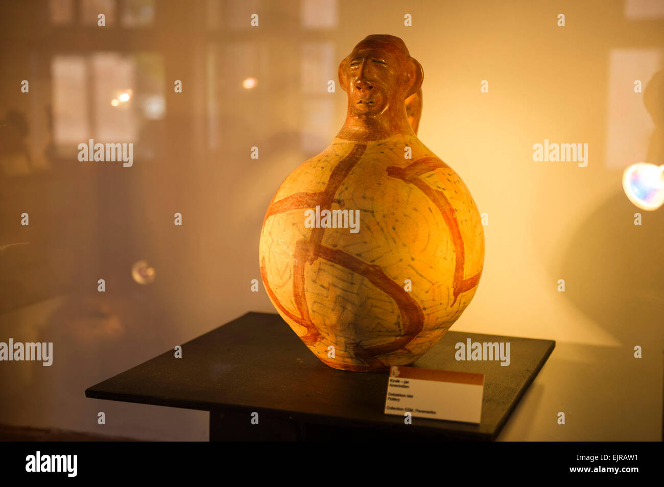 Amerindian pottery on diplay in the Museum inside Fort Zeelandia, built ...