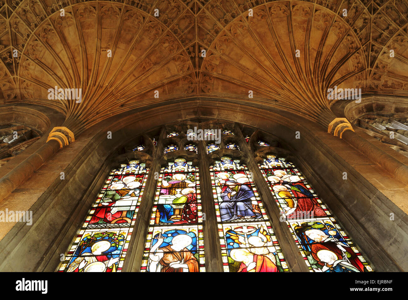 Fan vaulting on the ceiling of the cathedral in Peterborough, United ...