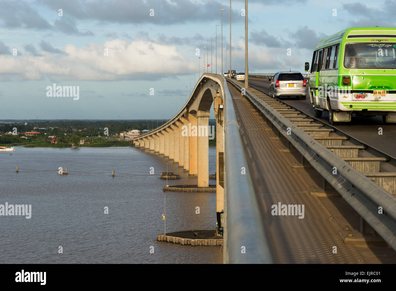 Jules Wijdenbosch Bridge over the Suriname River, Paramaribo, Suriname ...
