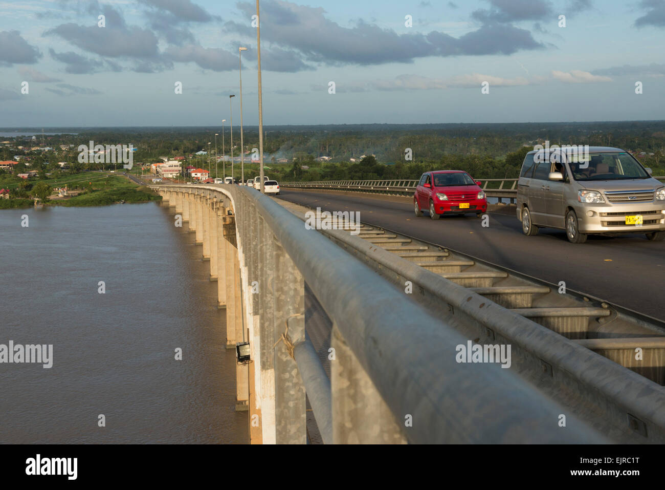 Jules Wijdenbosch Bridge over the Suriname River, Paramaribo, Suriname ...