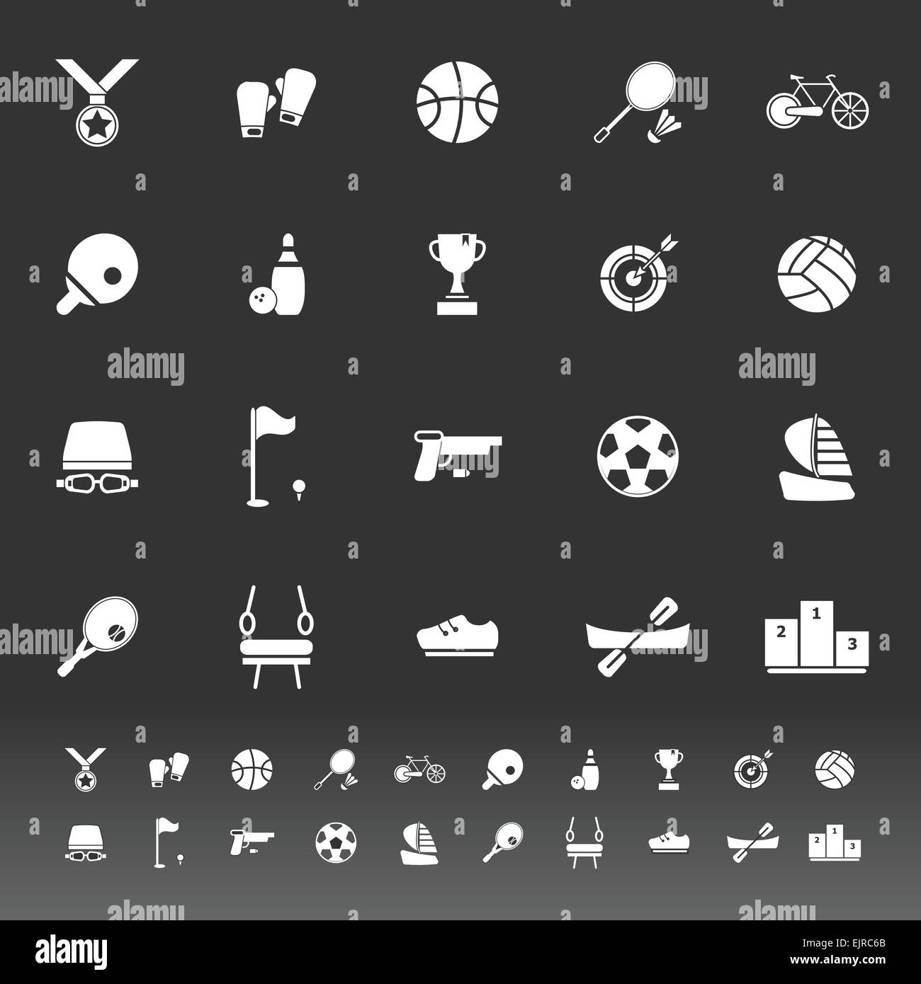 Sport game athletic icons on gray background, stock vector Stock Vector ...