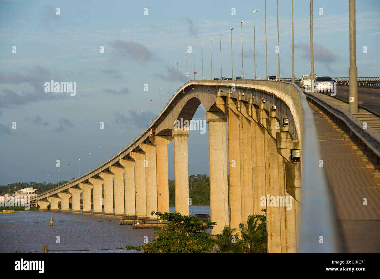 Jules Wijdenbosch Bridge over the Suriname River, Paramaribo Stock ...