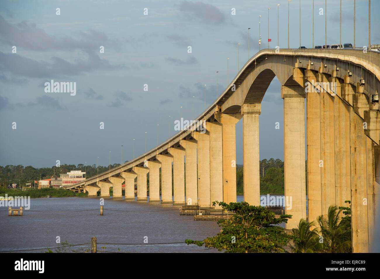 Jules Wijdenbosch Bridge over the Suriname River, Paramaribo, Suriname ...