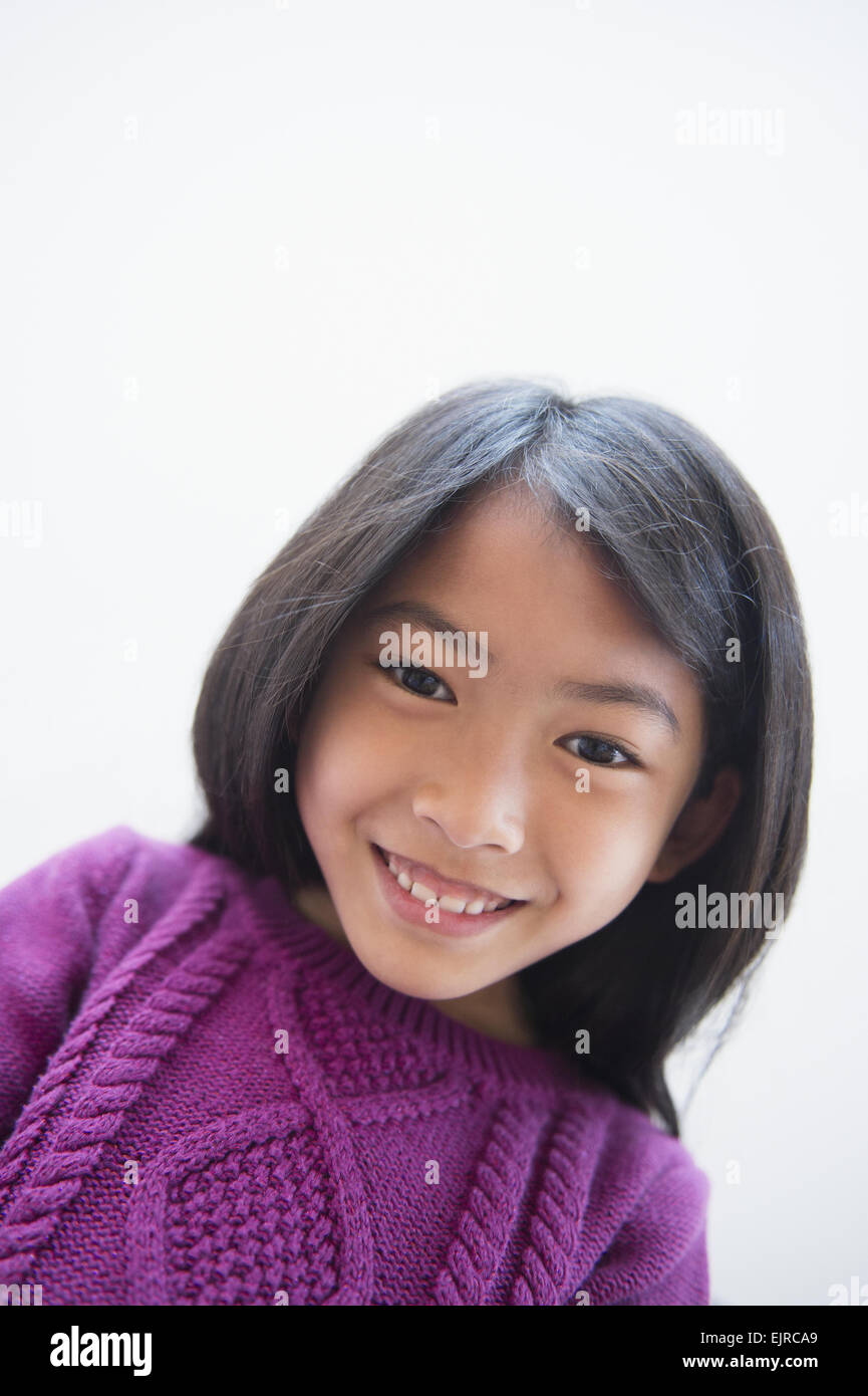 Close up of smiling face of Vietnamese girl Stock Photo - Alamy
