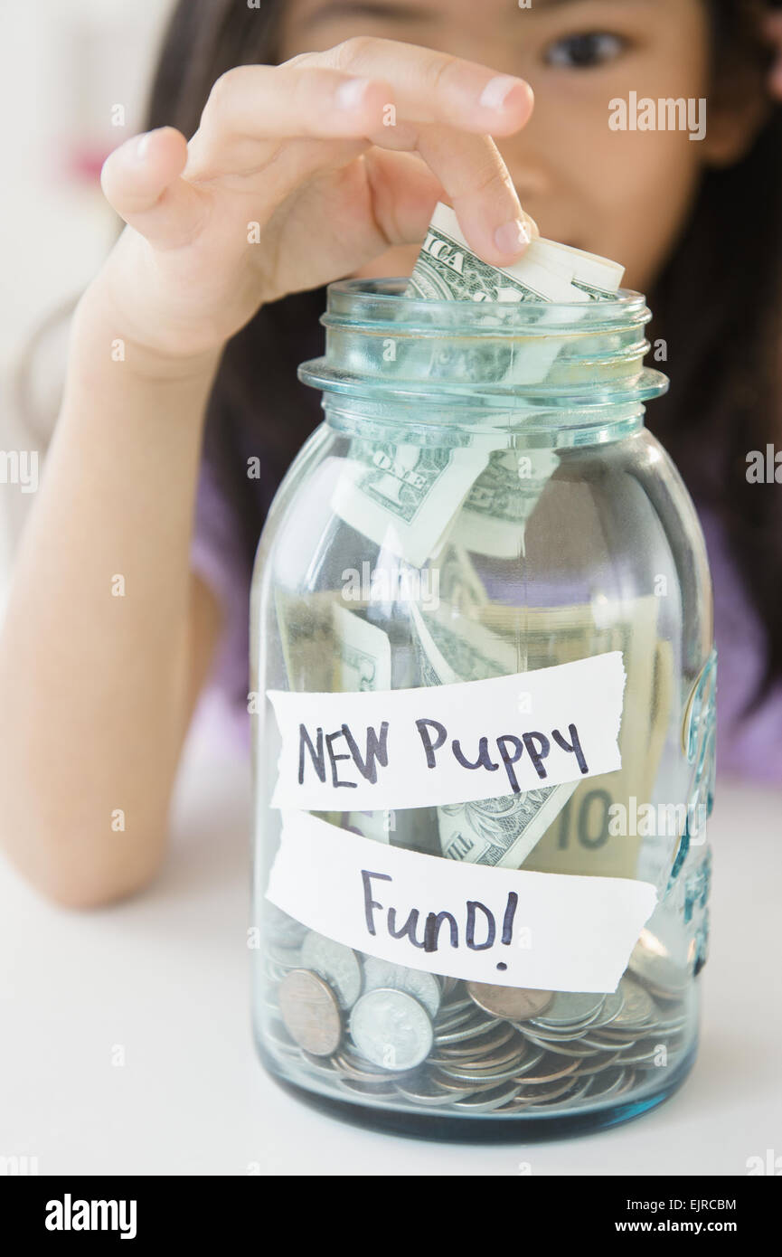 Vietnamese girl saving money in new puppy fund Stock Photo - Alamy