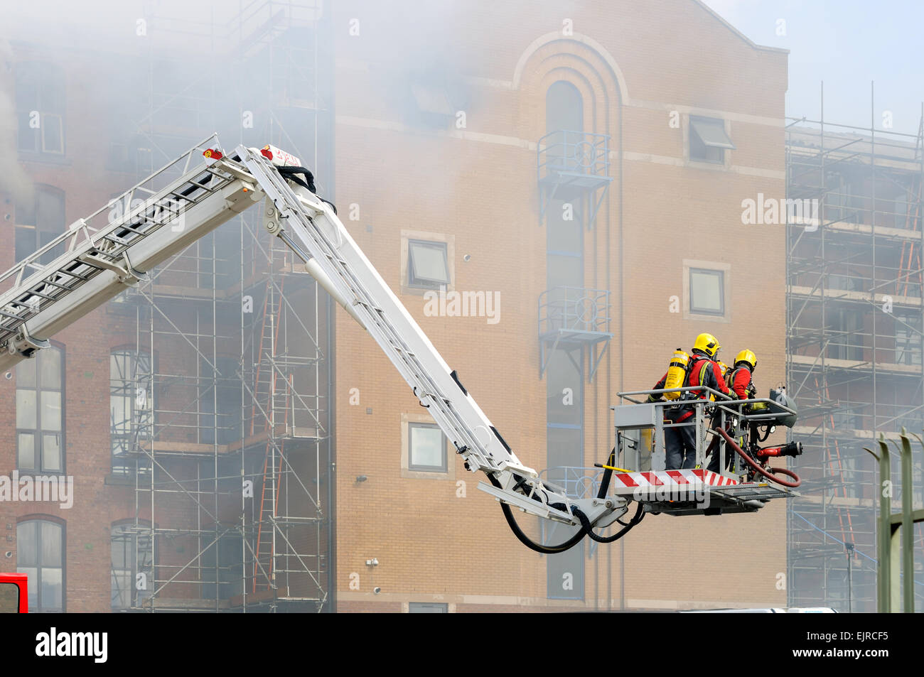 Nottingham, Radford, UK. 31st March, 2015. Up to fifty firefighters are ...