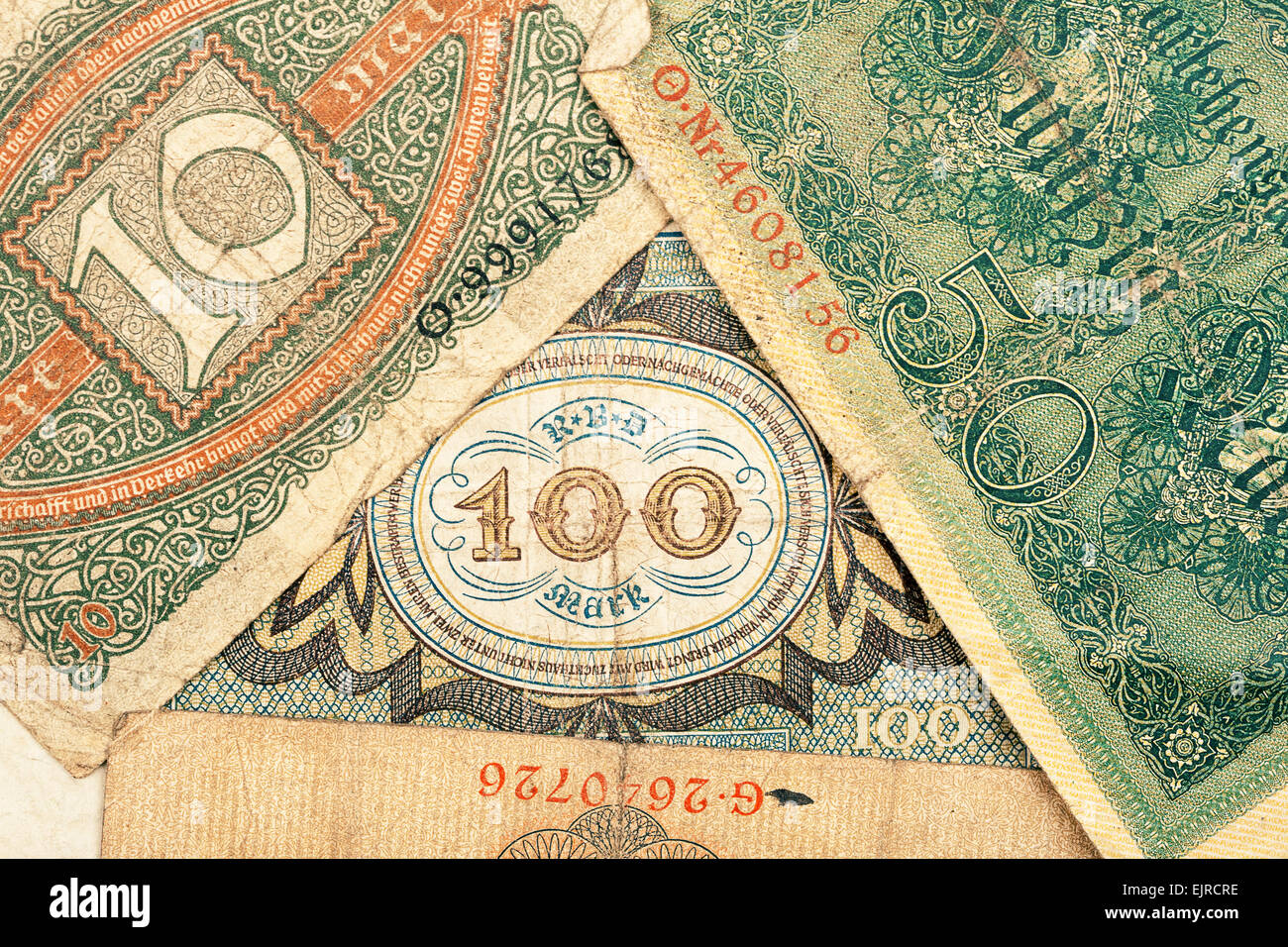 Old German money notes background Stock Photo - Alamy