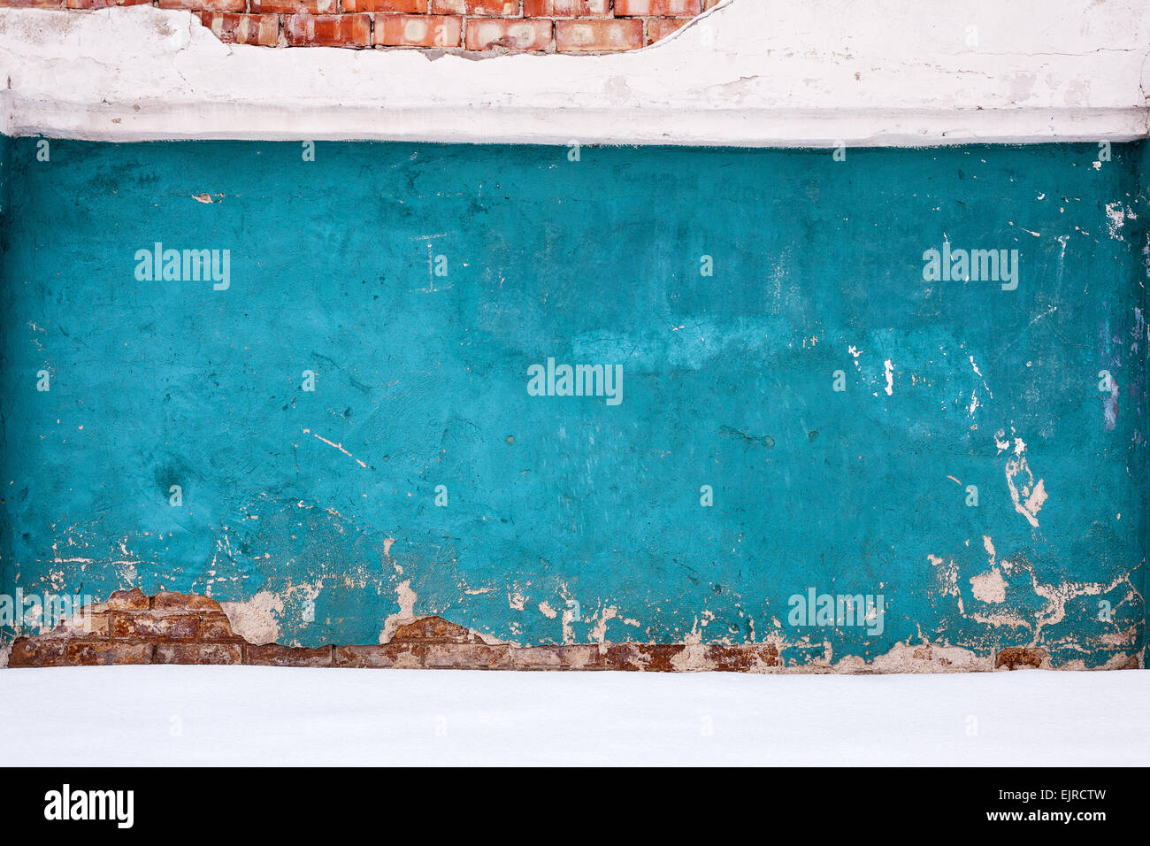 Old weathered blue wall in winter Stock Photo - Alamy