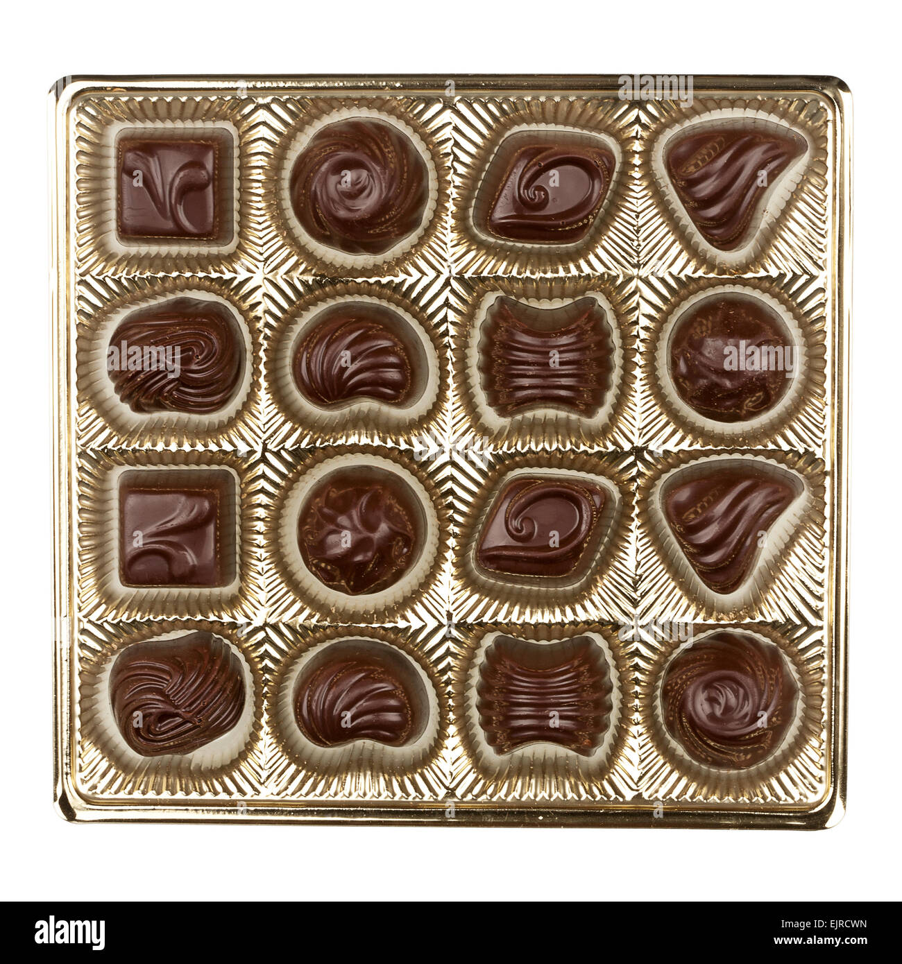 Box of chocolates isolated on white background Stock Photo - Alamy