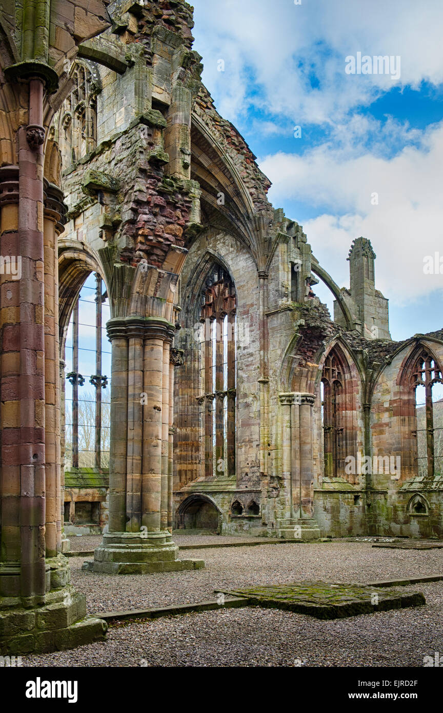 St Marys Abbey, Melrose, Roxburghshire, Scottish Borders, Scotland. HDR ...