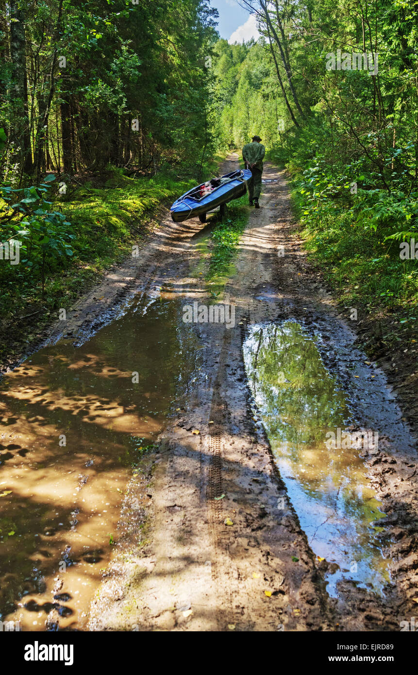 Canoe transportation on cart hi-res stock photography and images - Alamy