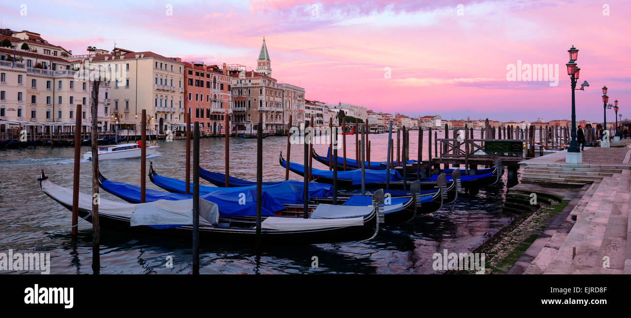 Venice district grand canal of venice at sunset hi-res stock ...