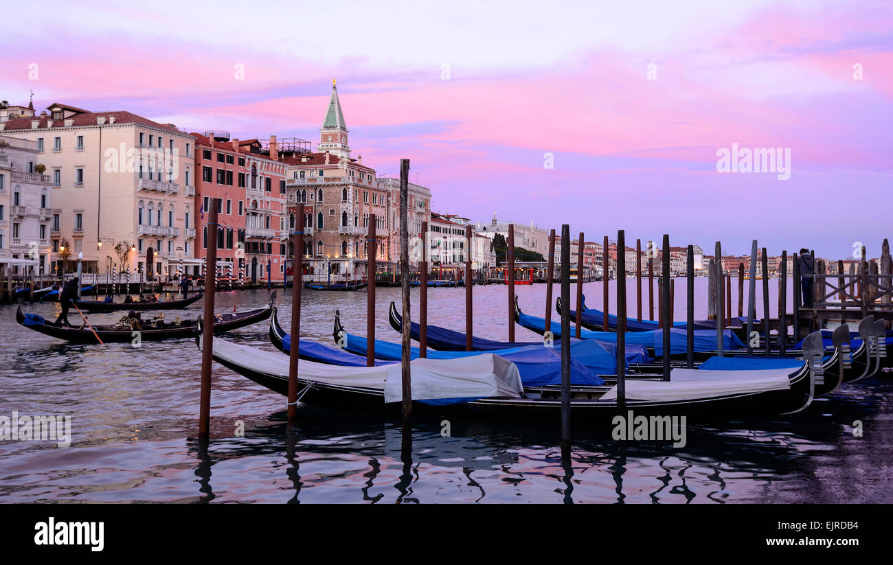 The grand canal at sunset, Venice, Italy Stock Photo - Alamy