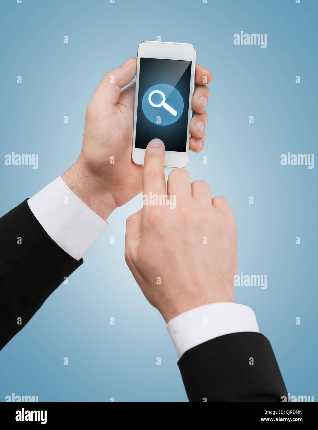 businessman touching screen of smartphone Stock Photo - Alamy