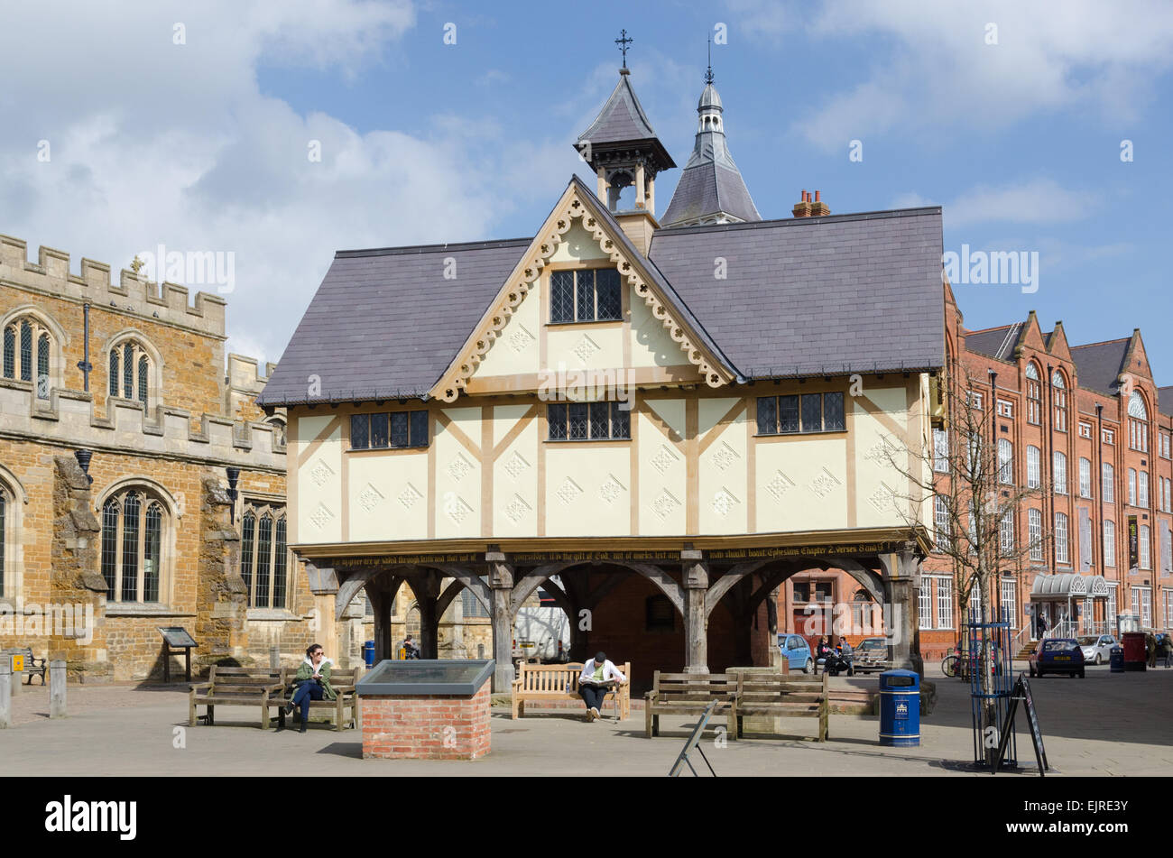The timber-framed Old Grammar School Building in Market Harborough ...