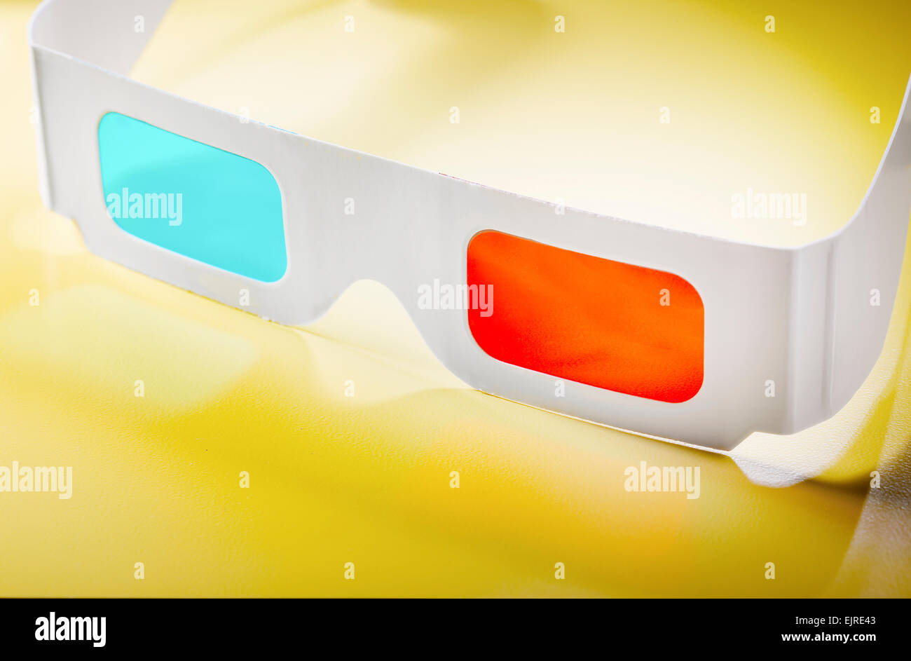 Disposable cardboard 3D Anaglyph glasses with cyan/red lenses Stock ...