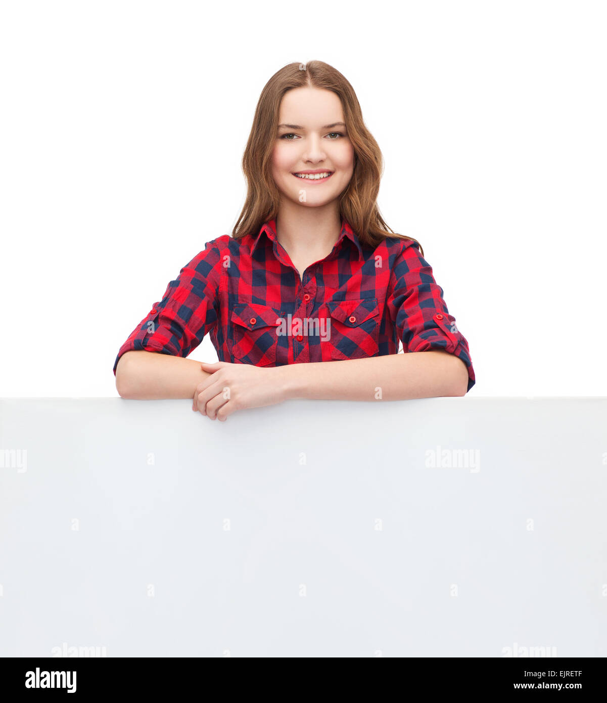 Attractive girl blank poster isolated hi-res stock photography and ...
