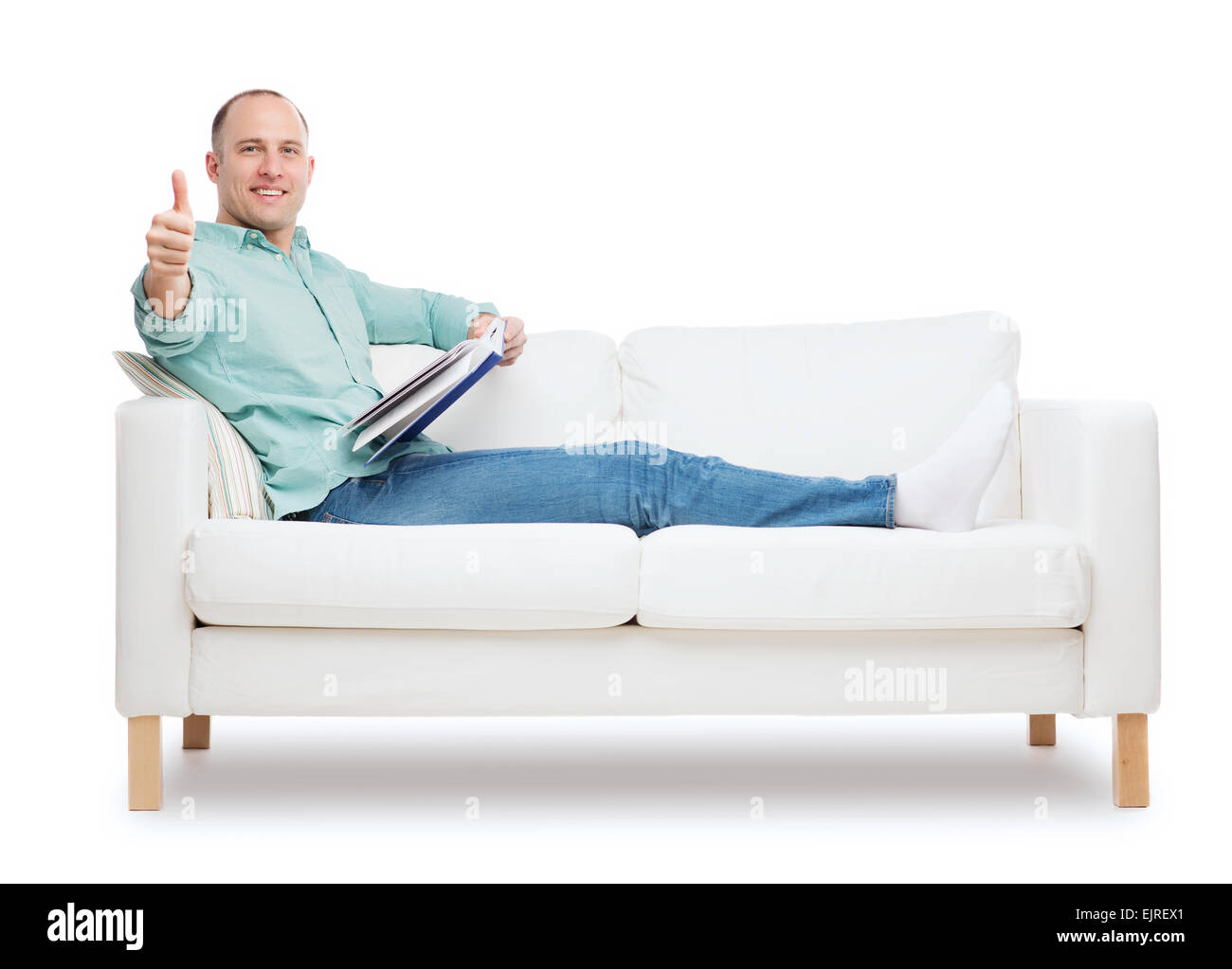 Relaxed mature man smiling Cut Out Stock Images & Pictures - Alamy