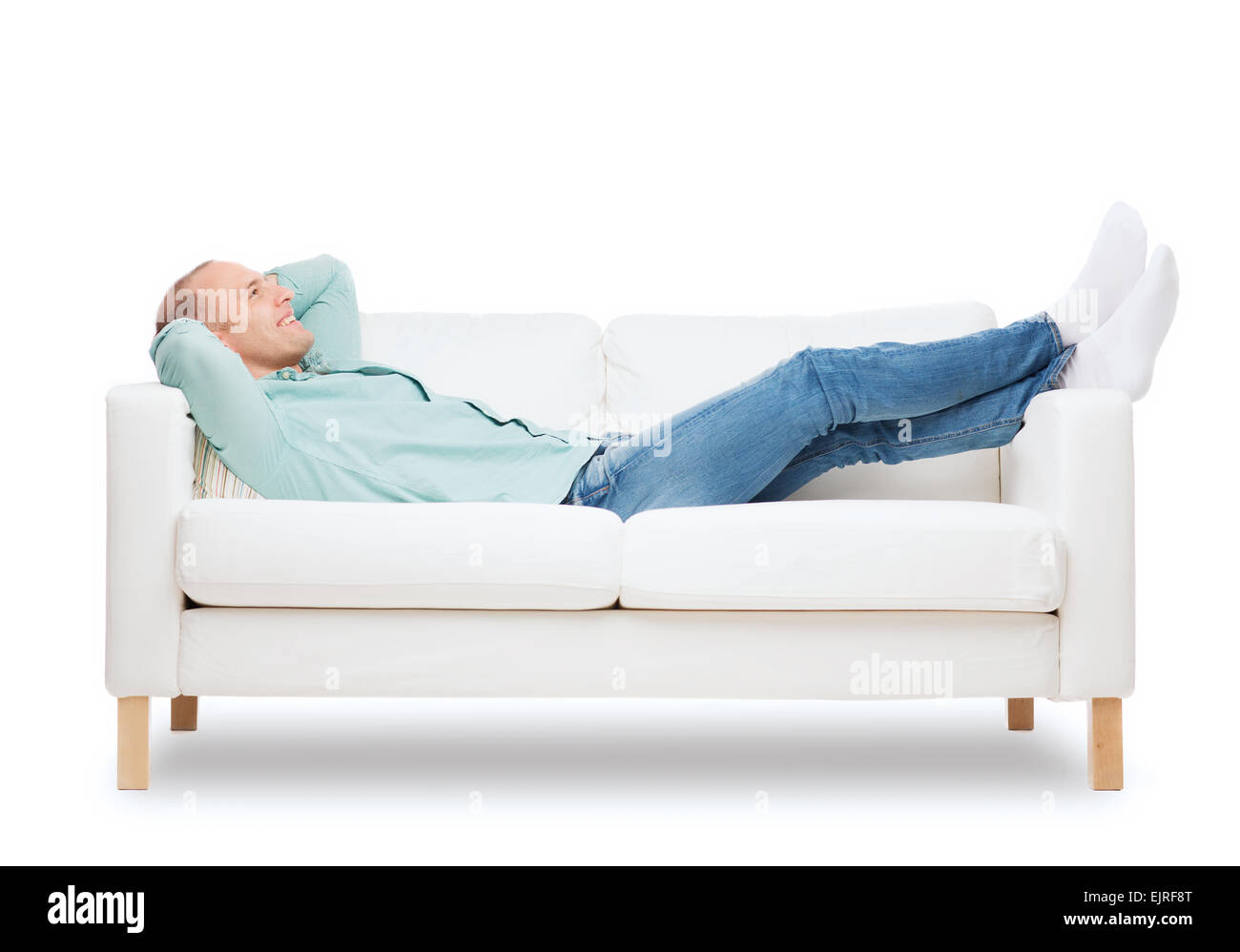 Friendly man relaxing smiling Cut Out Stock Images & Pictures - Alamy