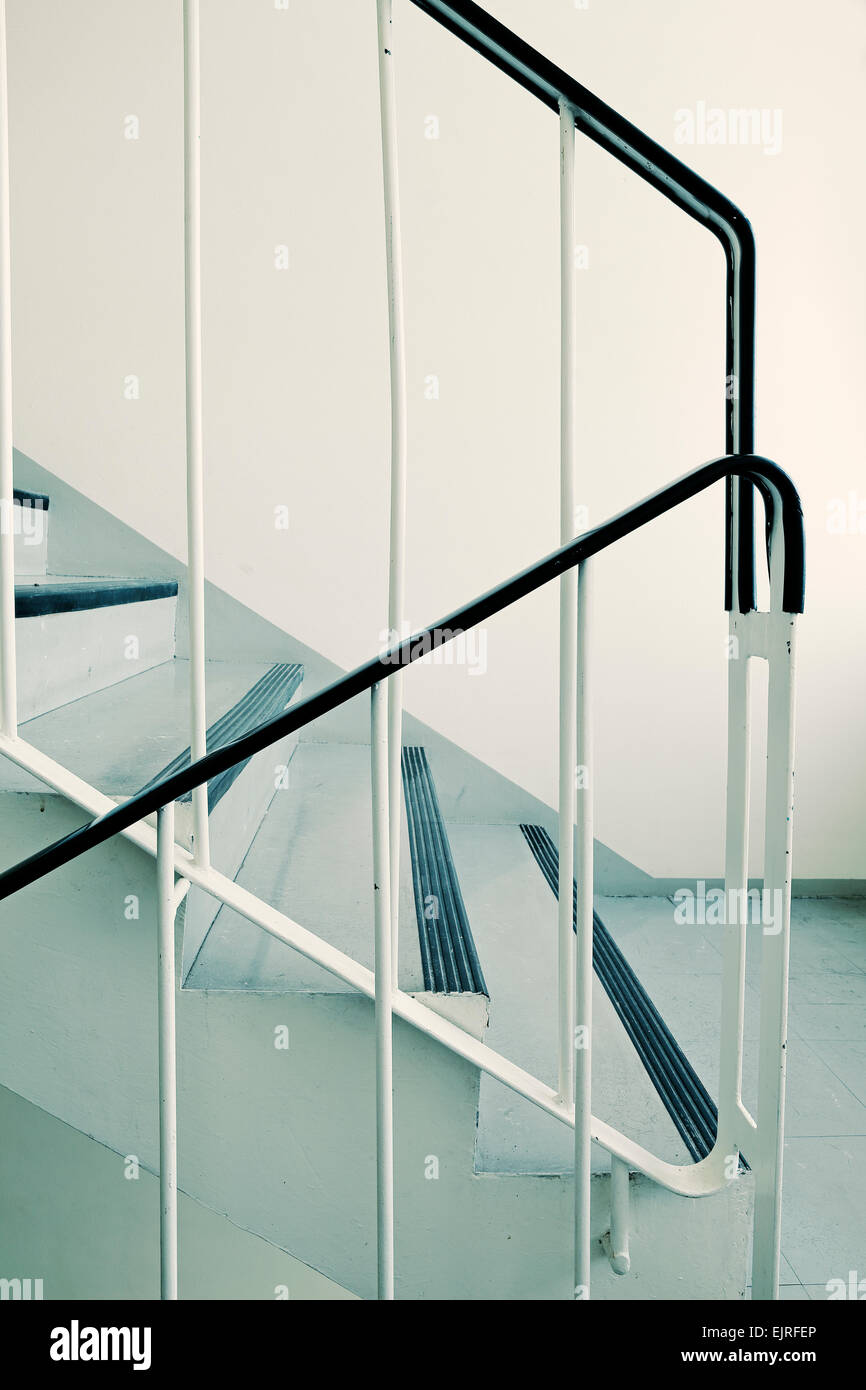 Old ugly and dirty staircase of a 1960s apartment building Stock Photo ...