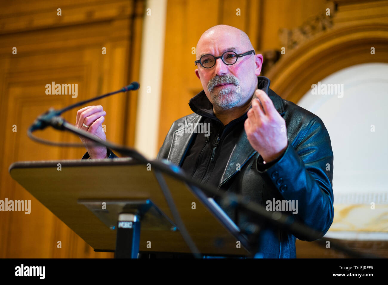 Artist educator and critic IWAN BALA speaking at he opening ...