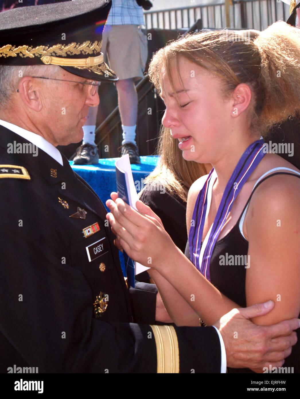 U.S. Army Gen. George W. Casey, Jr., Army chief of staff, consoles a ...