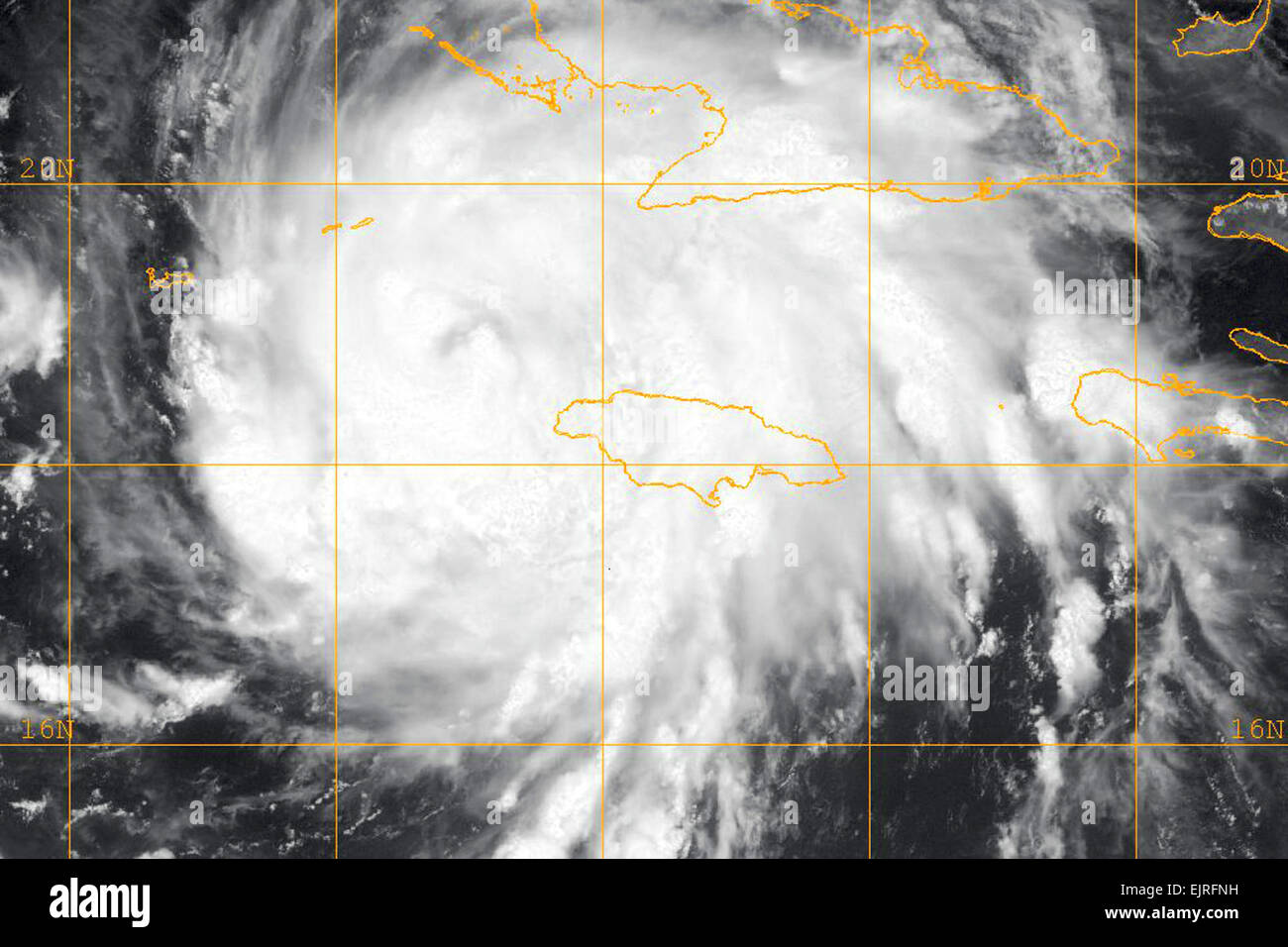 CARIBBEAN SEA Aug. 29, 2008 - A GOES-12 infrared satellite image ...