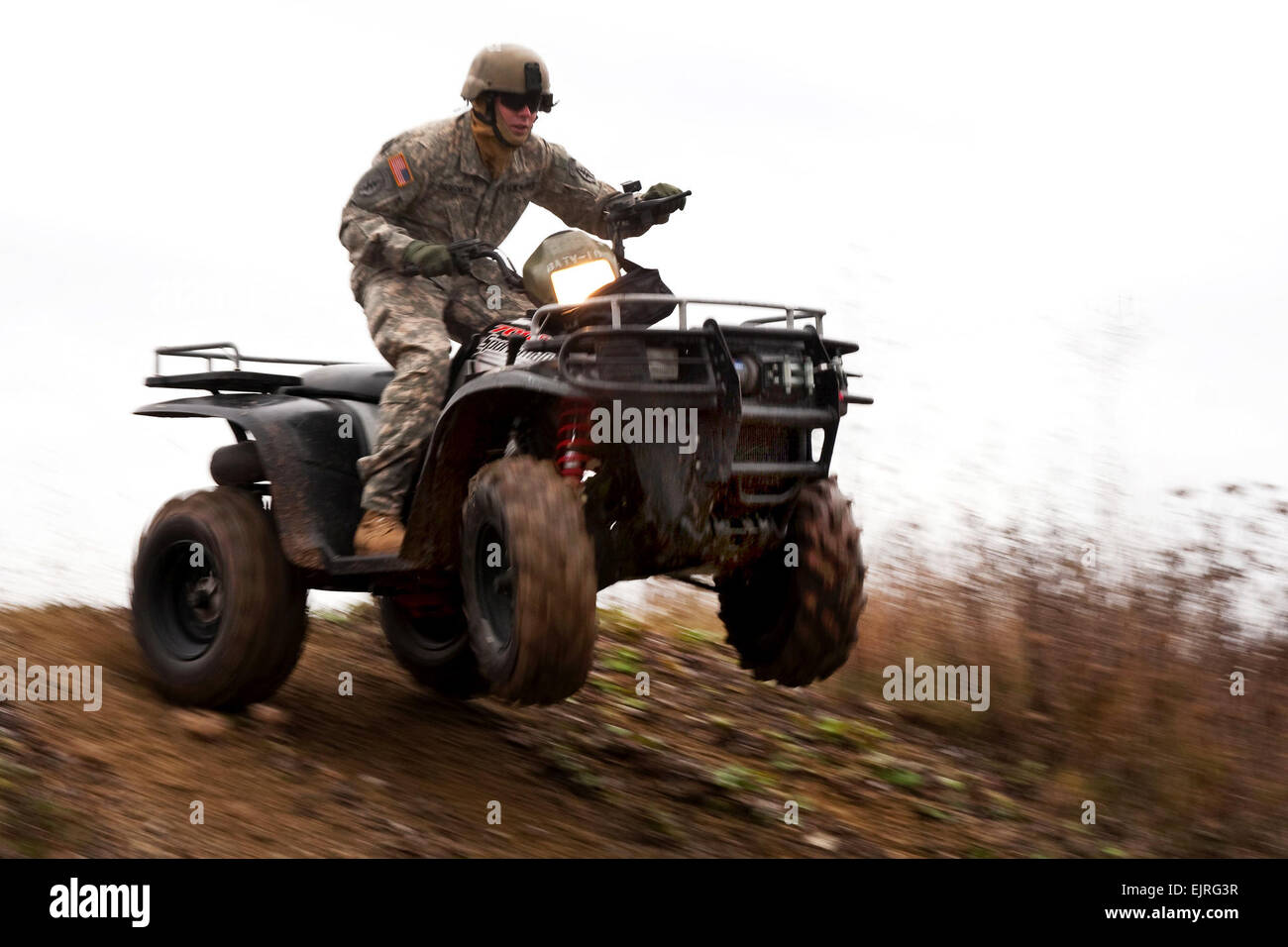 U.S. Army Soldiers train on the advanced mobility course on all terrain ...