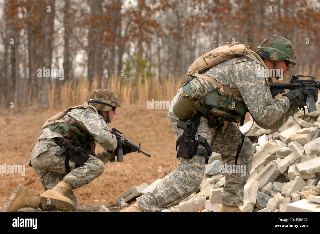 U.S. Army Pfc. Kevin Wheeler, left, and Sgt. John Boudreau, both ...