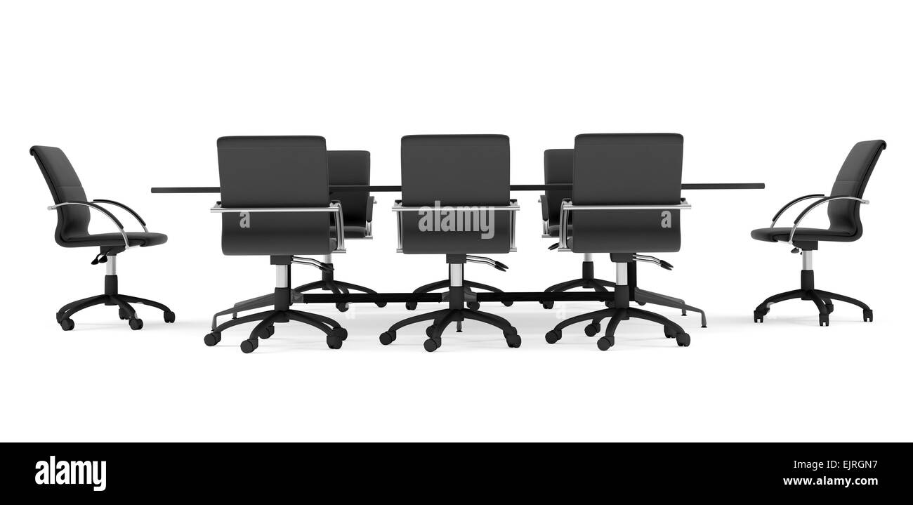Business conference table with chairs. Isolated Stock Photo - Alamy