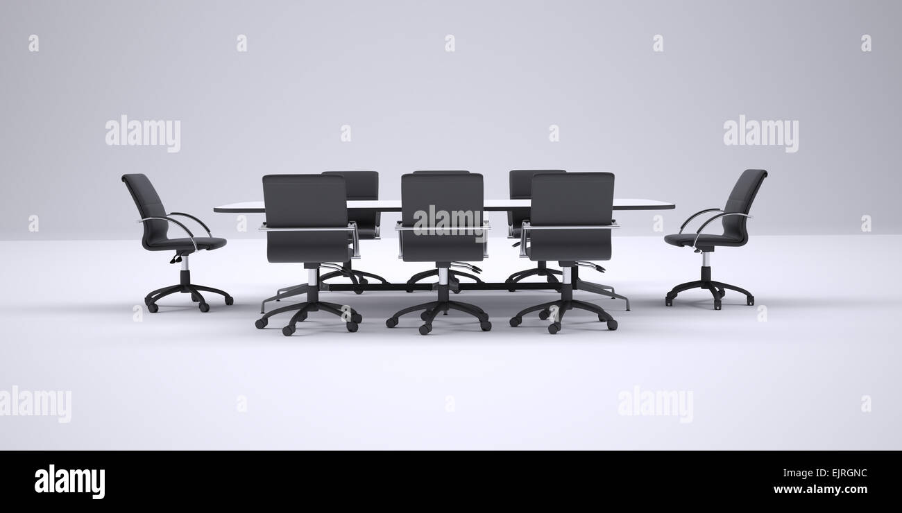 Conference table and black office chairs Stock Photo - Alamy