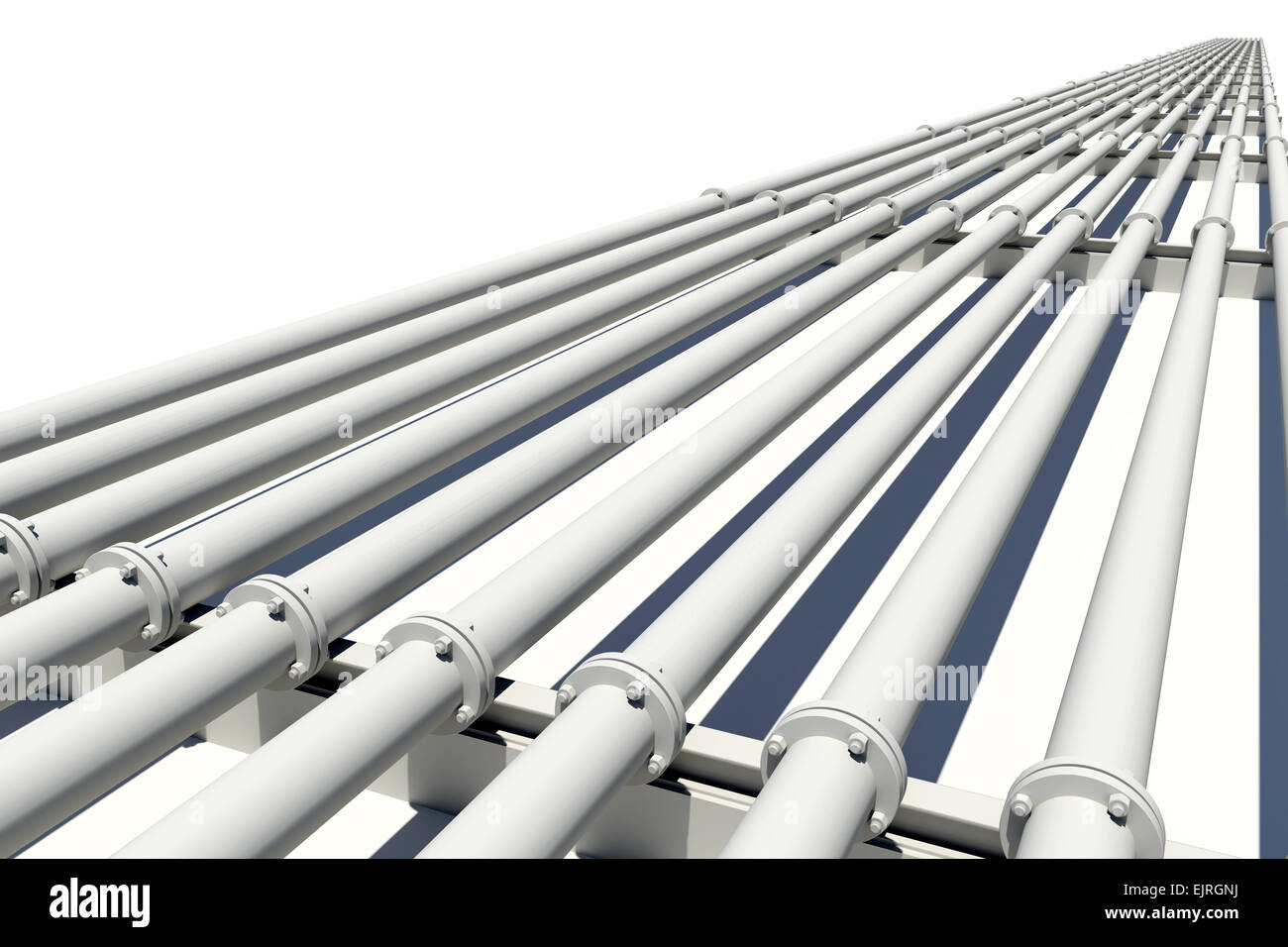 Many pipes stretching into distance. Isolated Stock Photo - Alamy