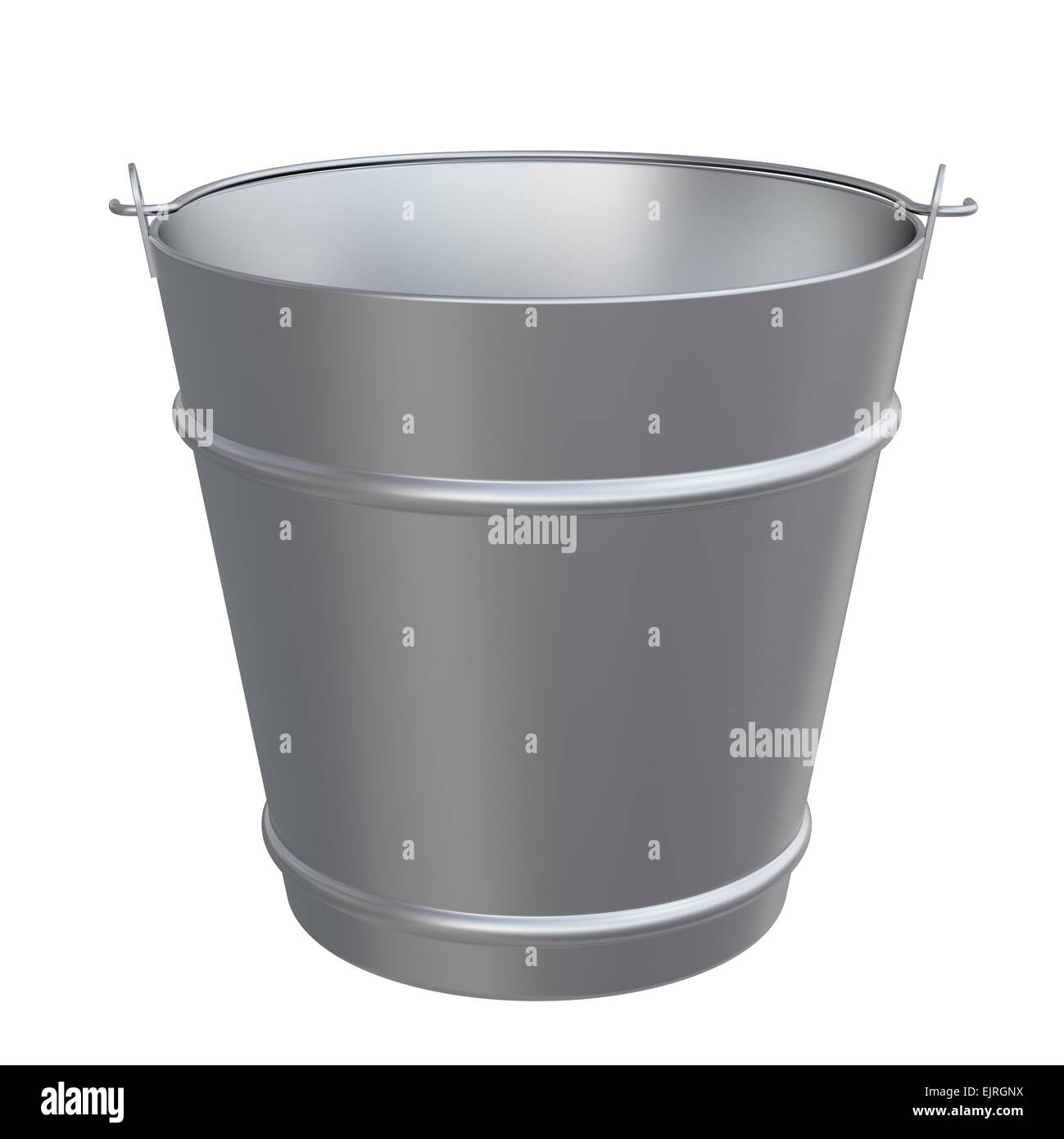 Metal bucket. Front view. Isolated Stock Photo - Alamy
