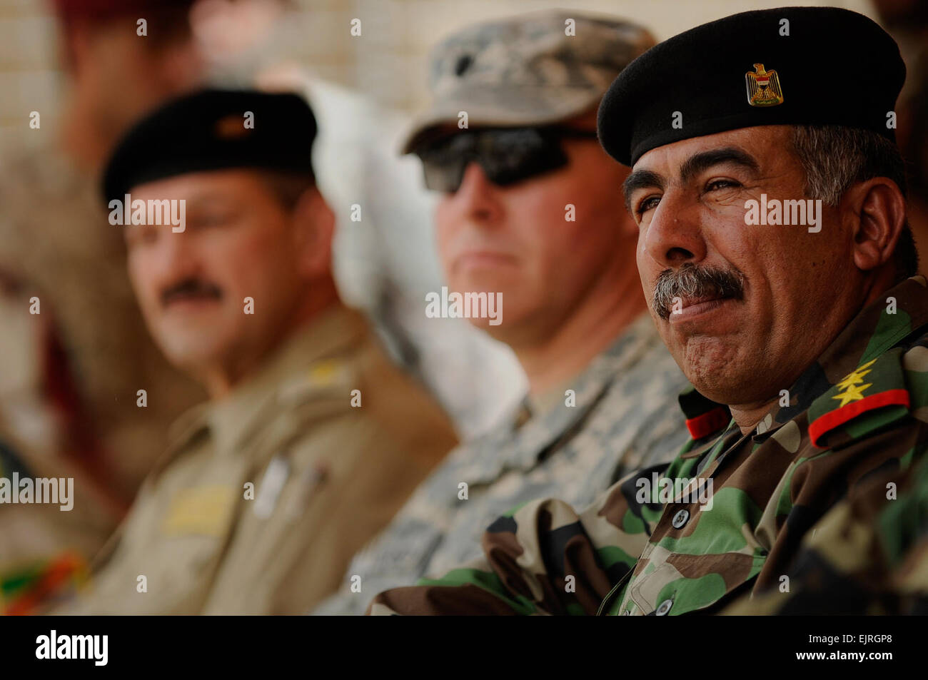 U.S. Army Lt. Col. Kenneth Casey center, commander of 1st Battalion ...