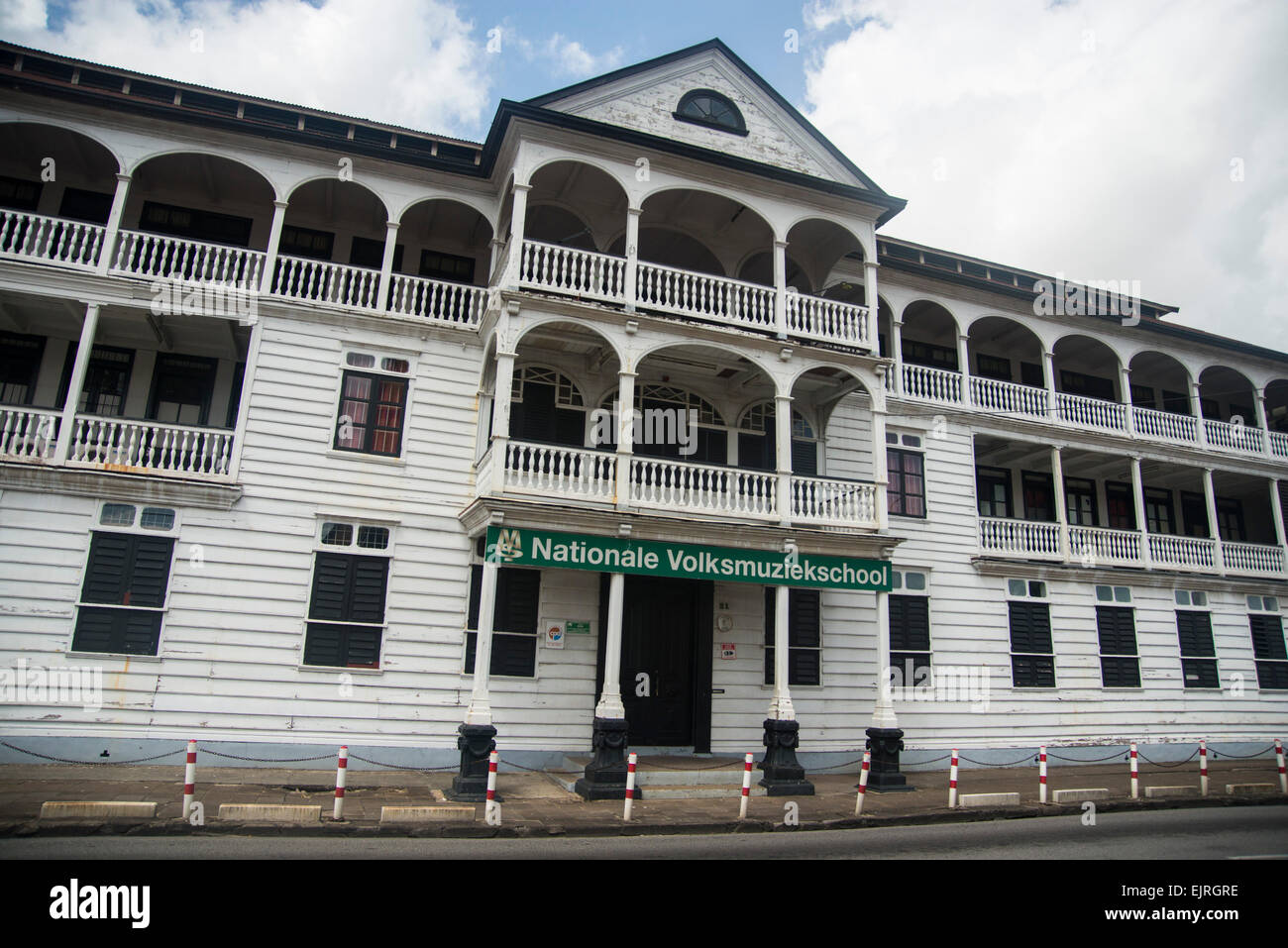 The Frior House, old wooden colonial building in the inner city of ...